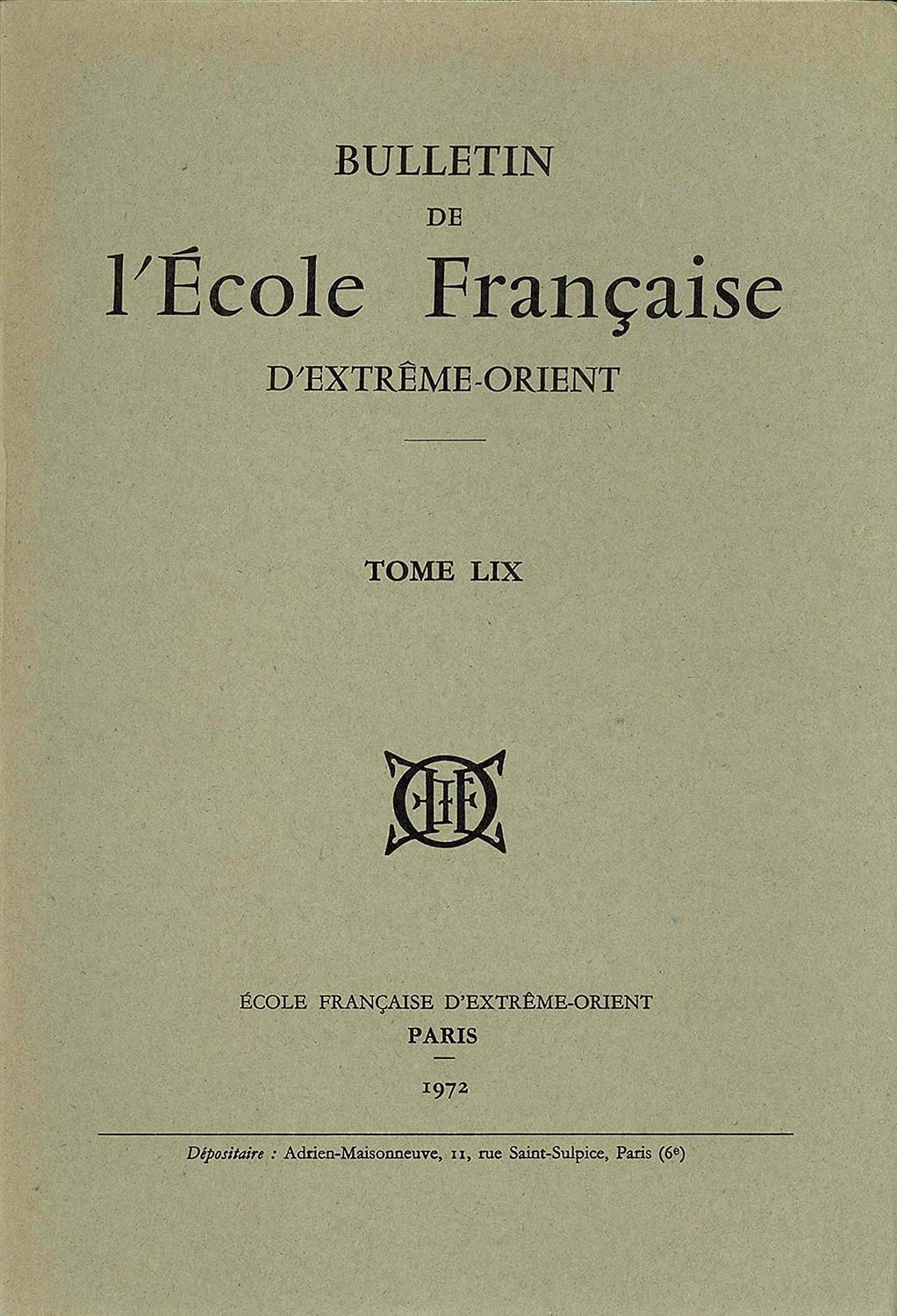 Amazon.com: Bulletin EFEO 59 (1972): 9782855398785: Collectif: Books