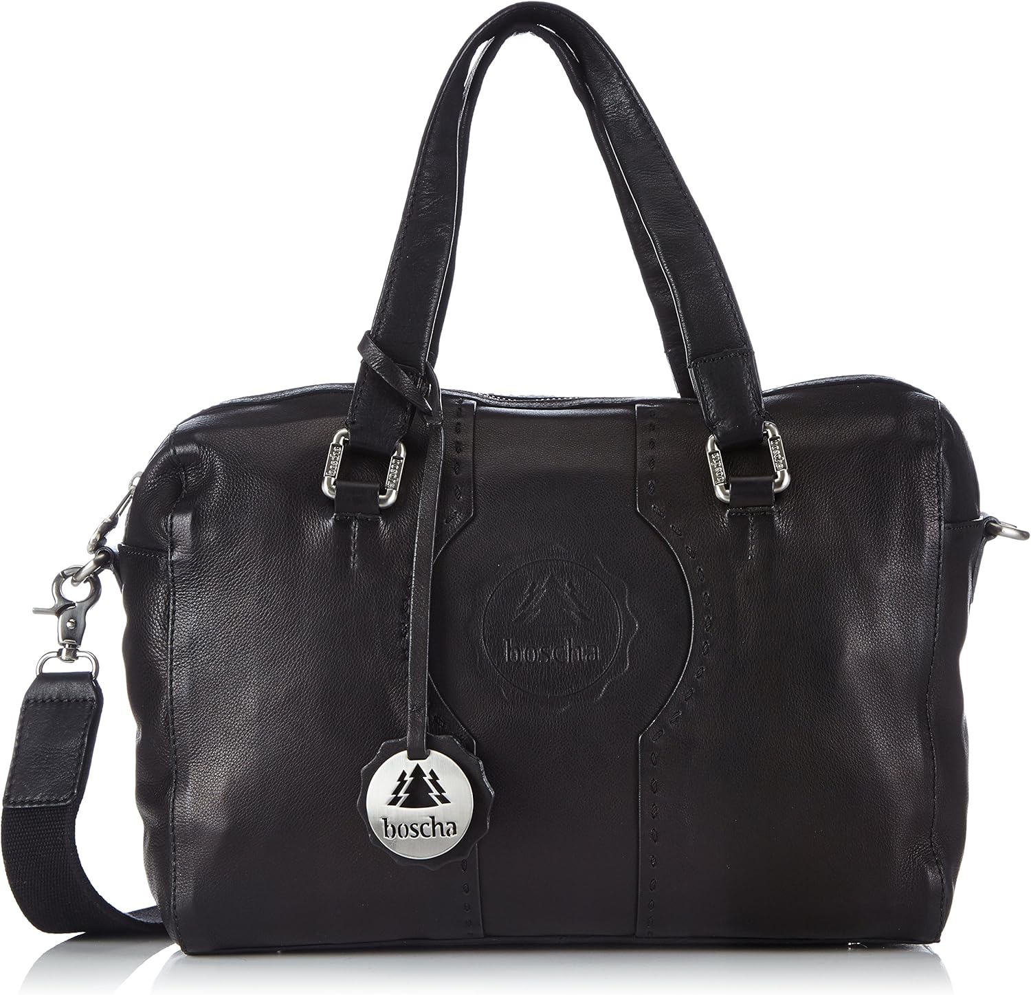 Amazon.com: Boscha Womens Logo Art Top-Handle Bags M-042 LO 01 Black ...