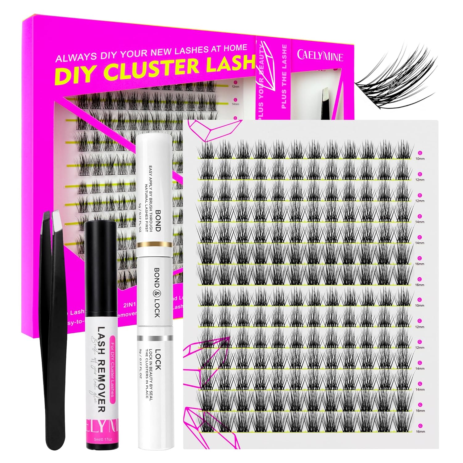 Amazon.com: Lash Cluster Kit DIY Lash Extension Kit with 168pcs D Curl ...