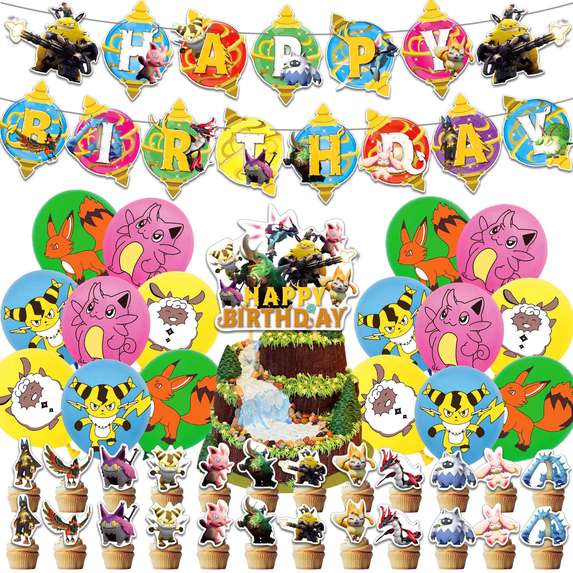Buy Palworld Birthday Party Supplies, Palworld Birthday Banner, 16 ...