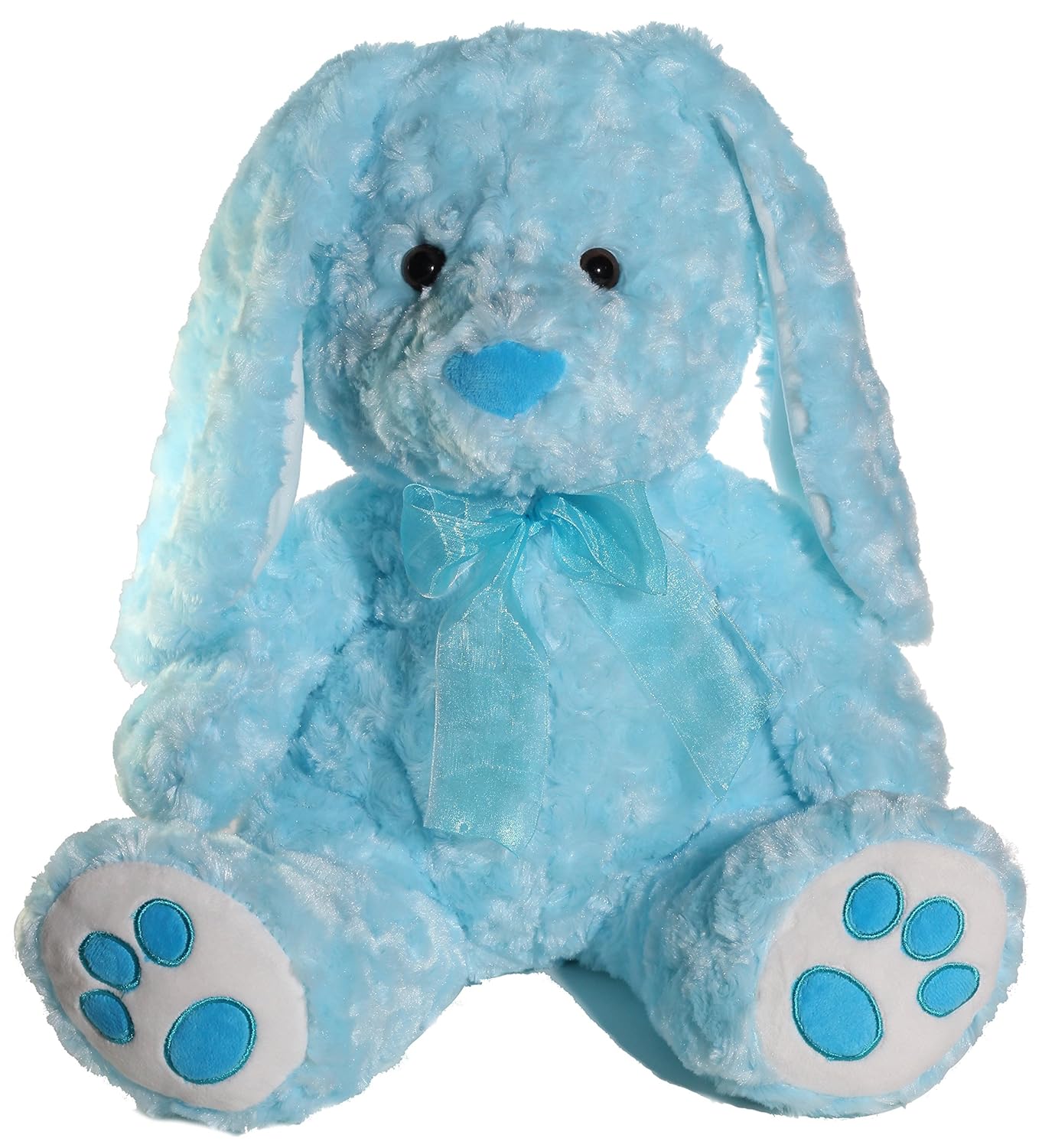 Buy Calplush Easter, Fluffy Blue Rabbit with Bow Tie Plush-11 Online at ...