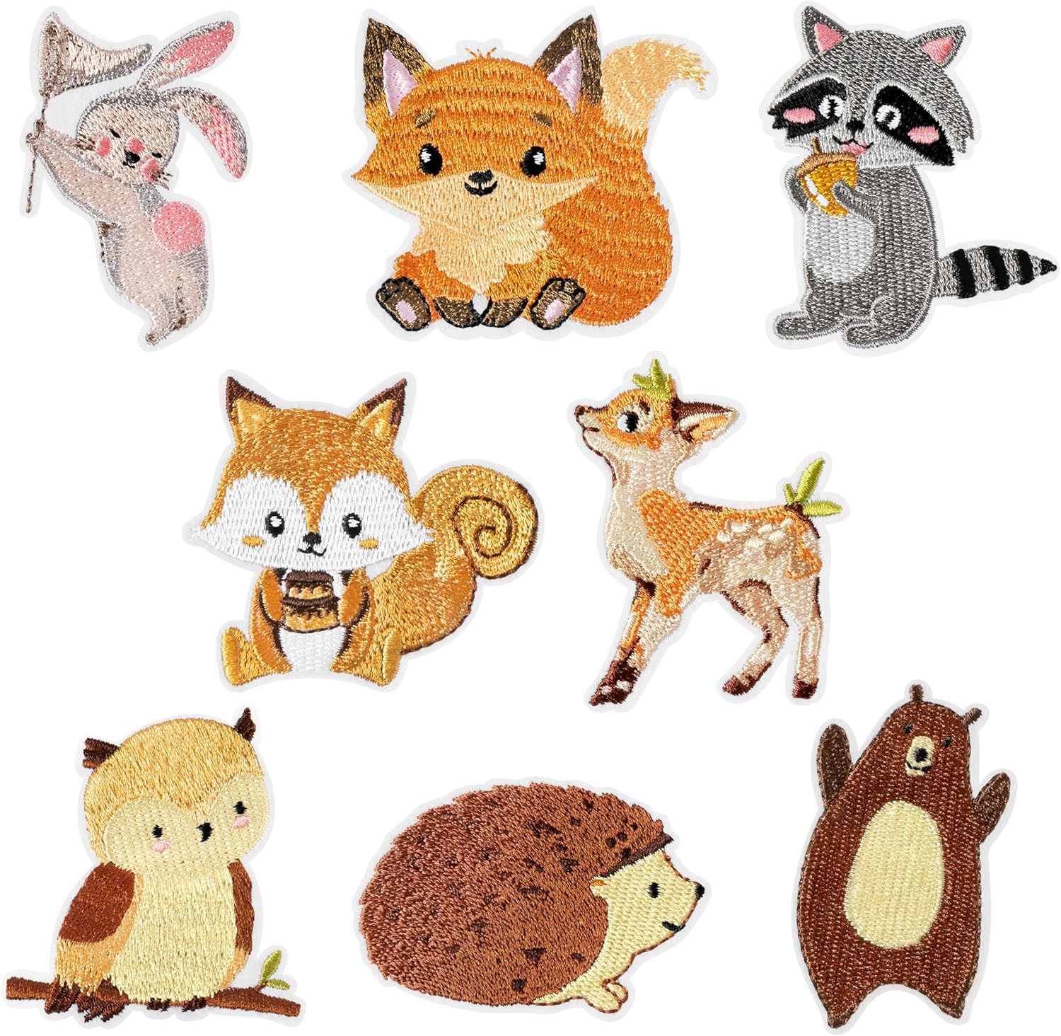 Amazon.com: 8Pcs Woodland Animals Iron on Patches Cute Fox Squirrel ...