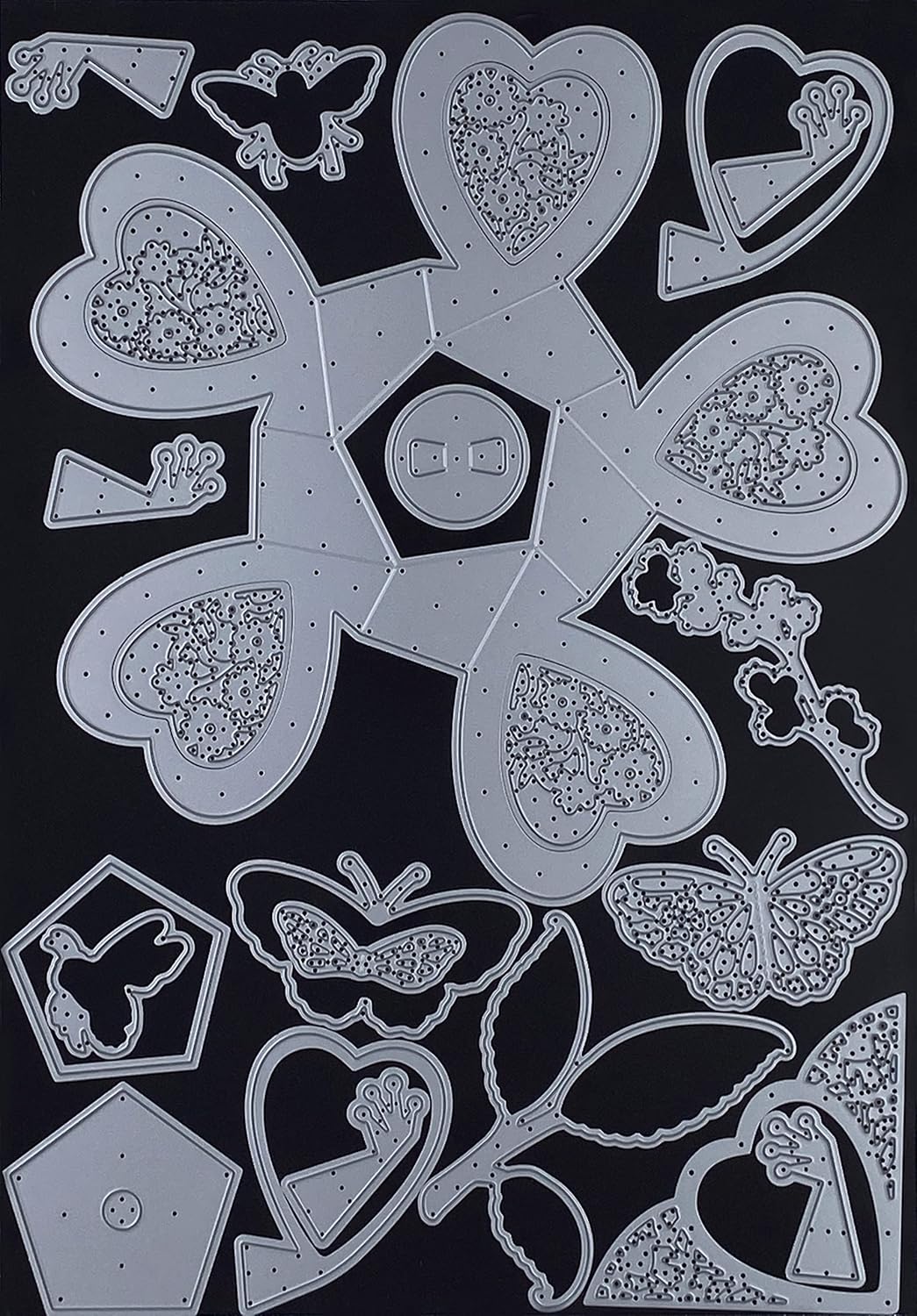 Angela Poole Wild Flower-Twist and Reveal Die Set, Metal, A4 : Amazon ...