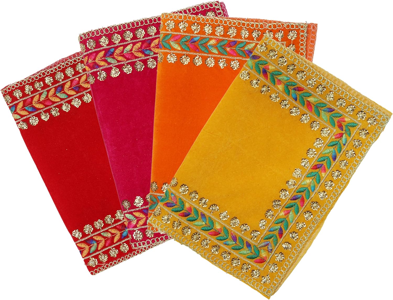 Amazon.com: Set of 4 Aaasan Pooja Mat Aasan Puja Aasan Decorative Cloth ...