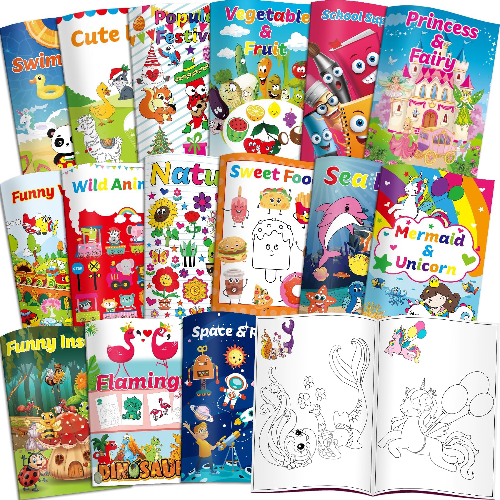 15Pack Small Colouring Books for Kids Ages 2-4, 4-8, Bulk Colouring ...