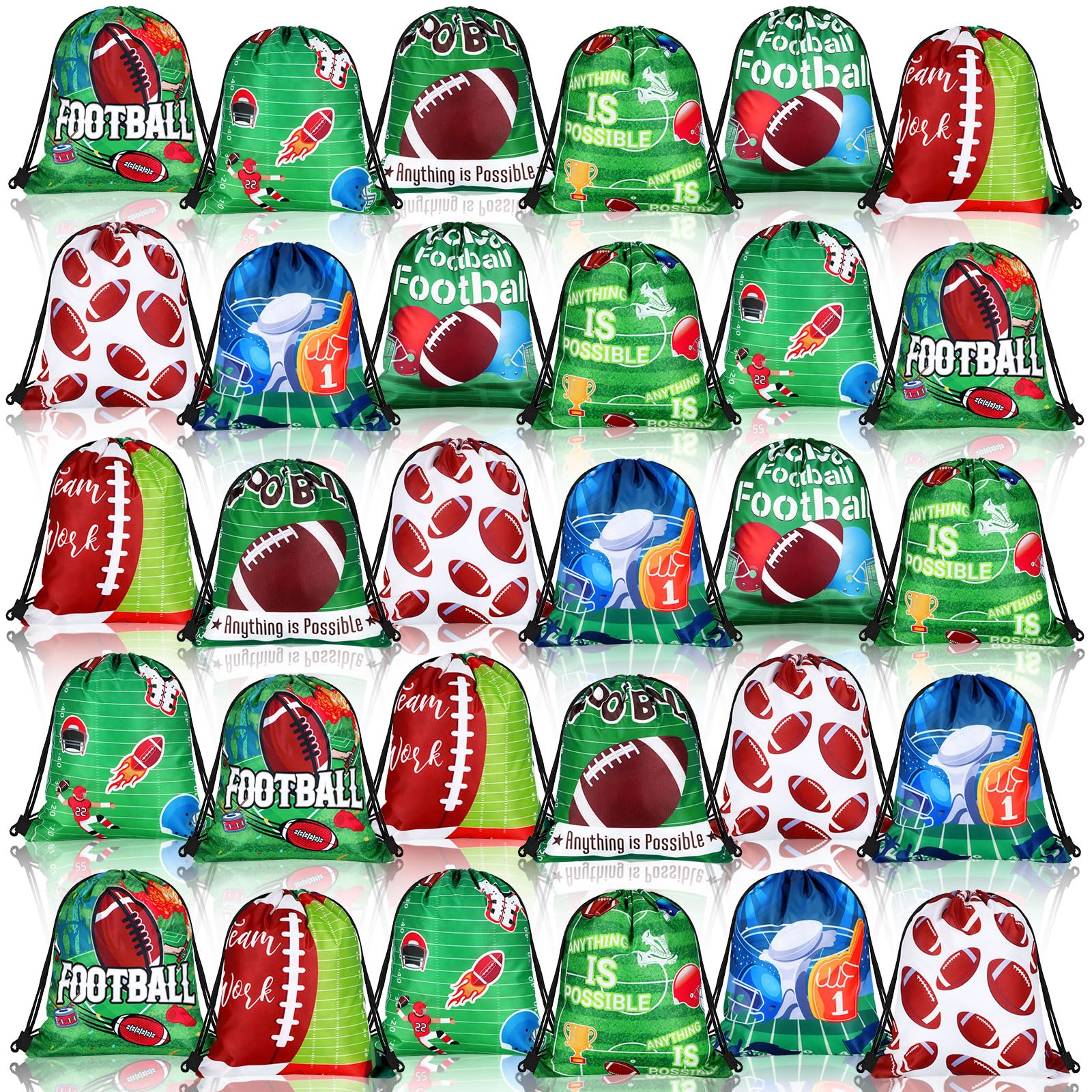 Amazon.com: Woanger 30 Pcs Football Party Favors Bags Drawstring ...