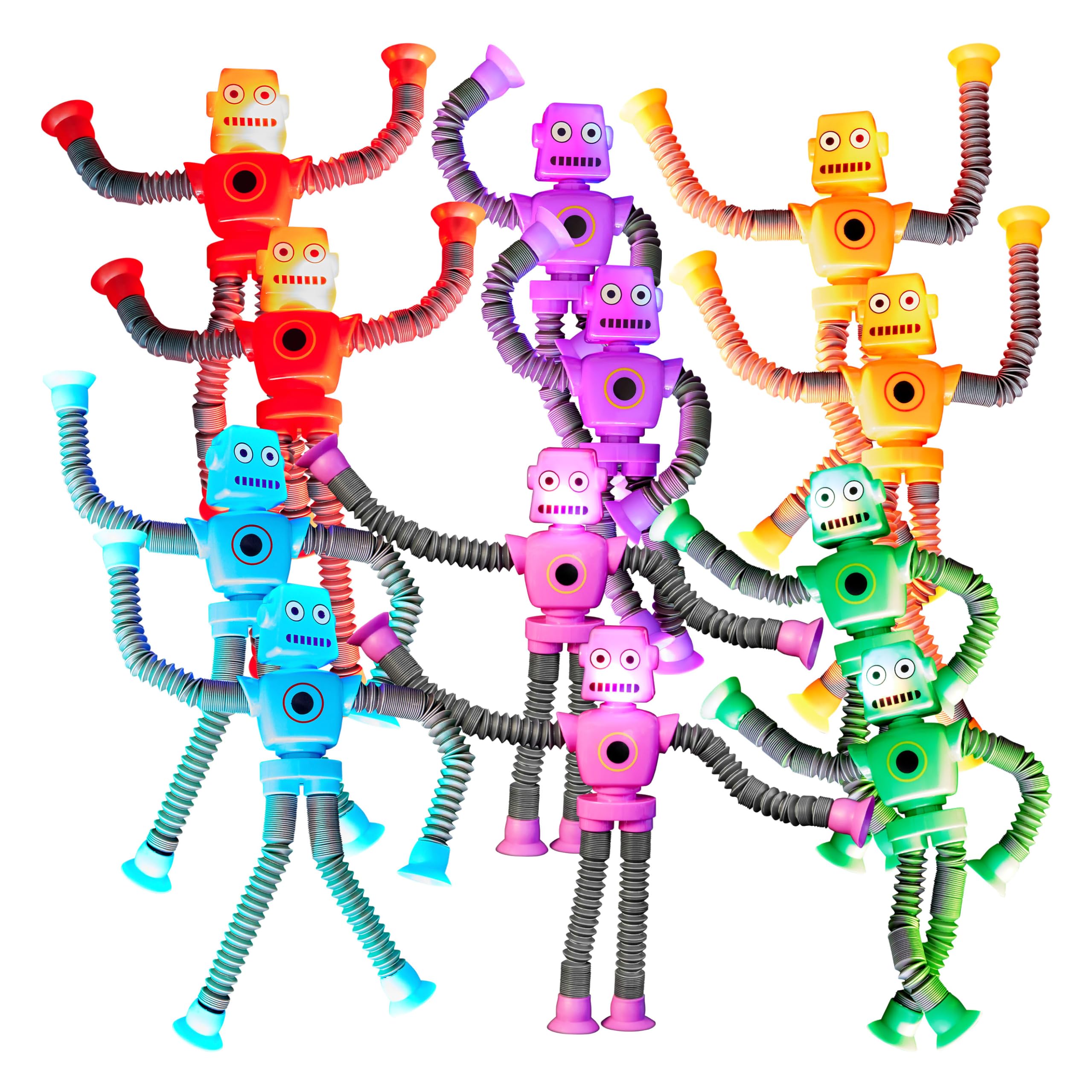 Amazon.com: LED Telescopic Suction Cup Robot Toys 12PACK - Shape ...