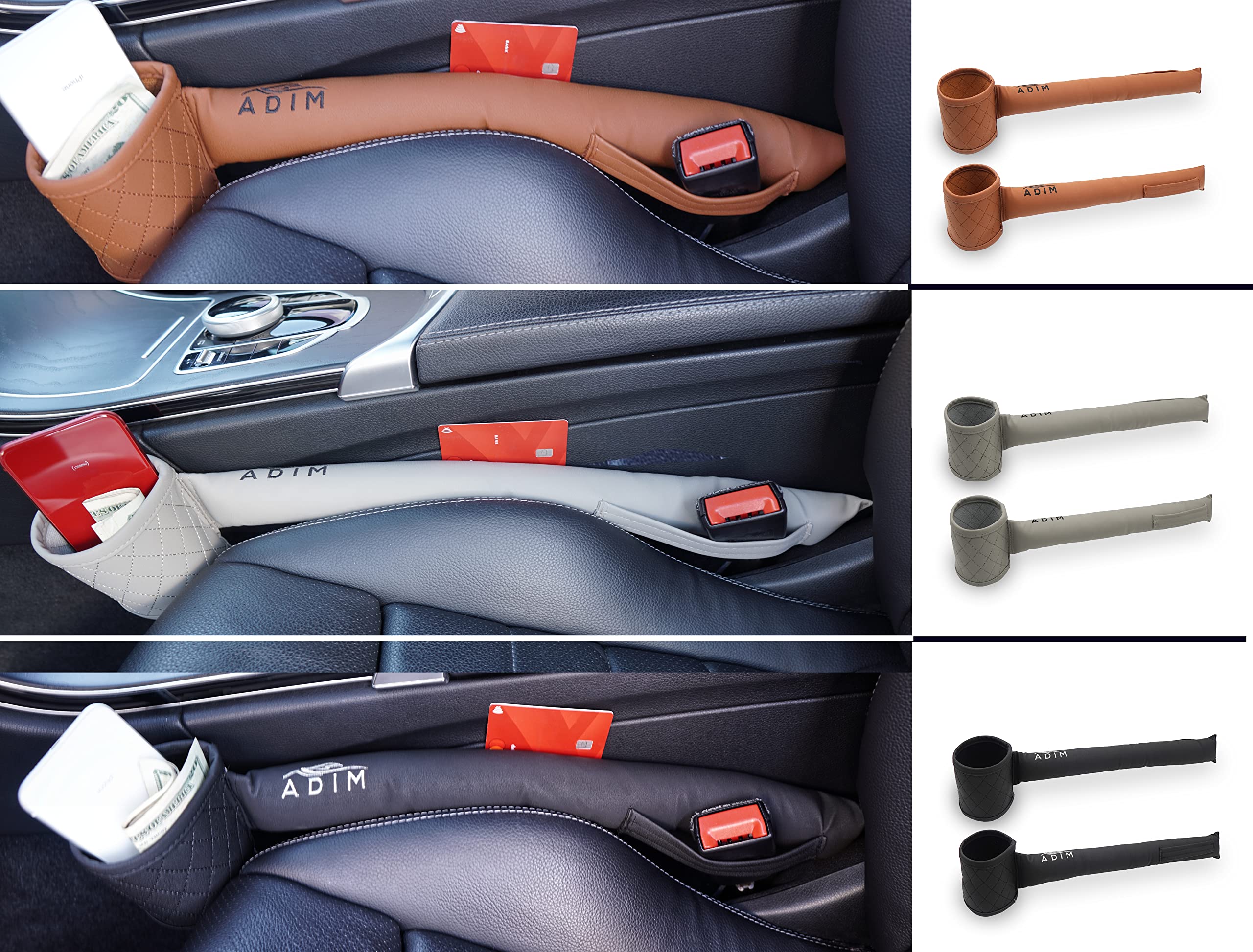 ADIM Car Seat Gap Filler and Personal Organizer for Car, SUV, Truck, or ...