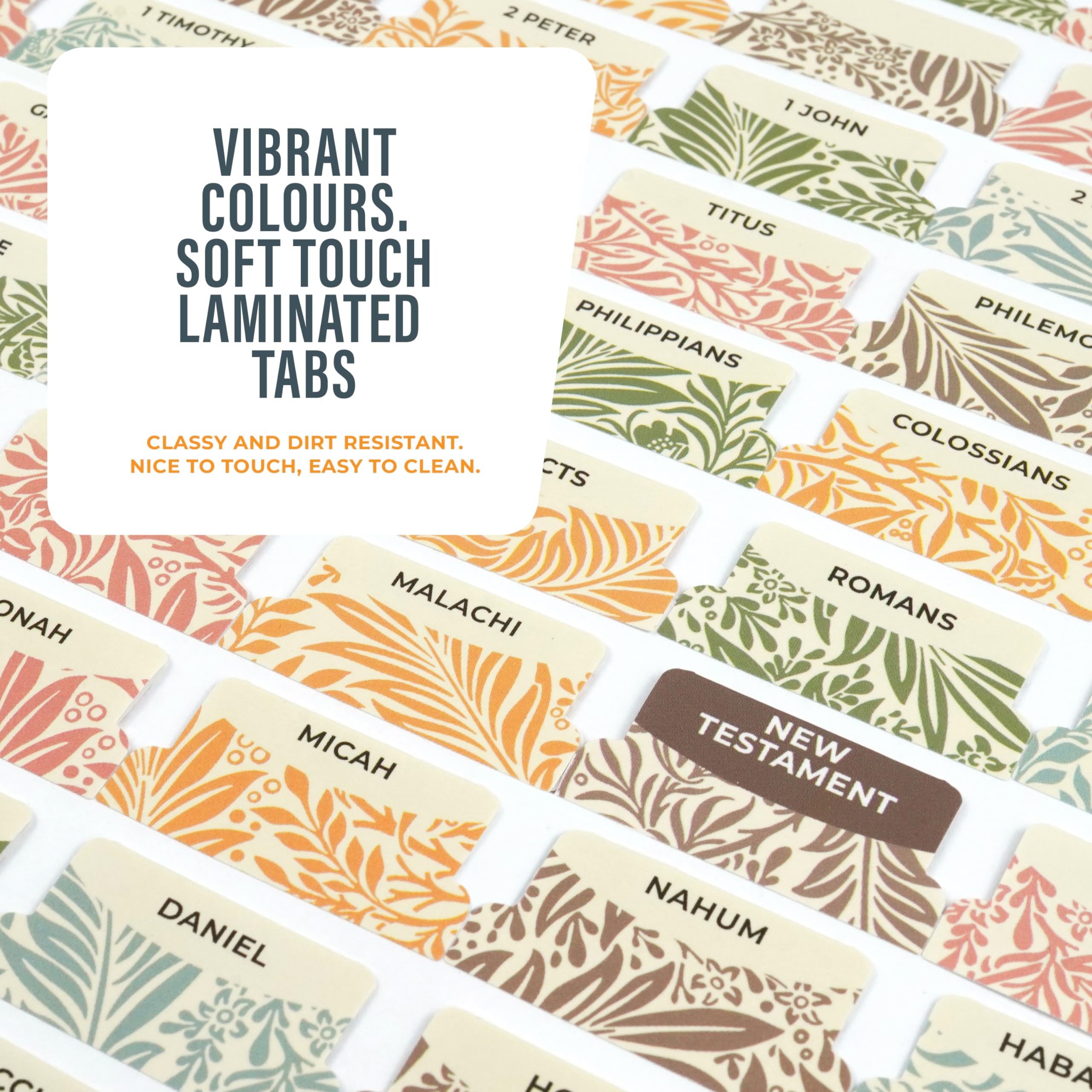 Snapklik.com : 100 Bible Book Tabs, Soft-Touch, Laminated Bible Tabs ...
