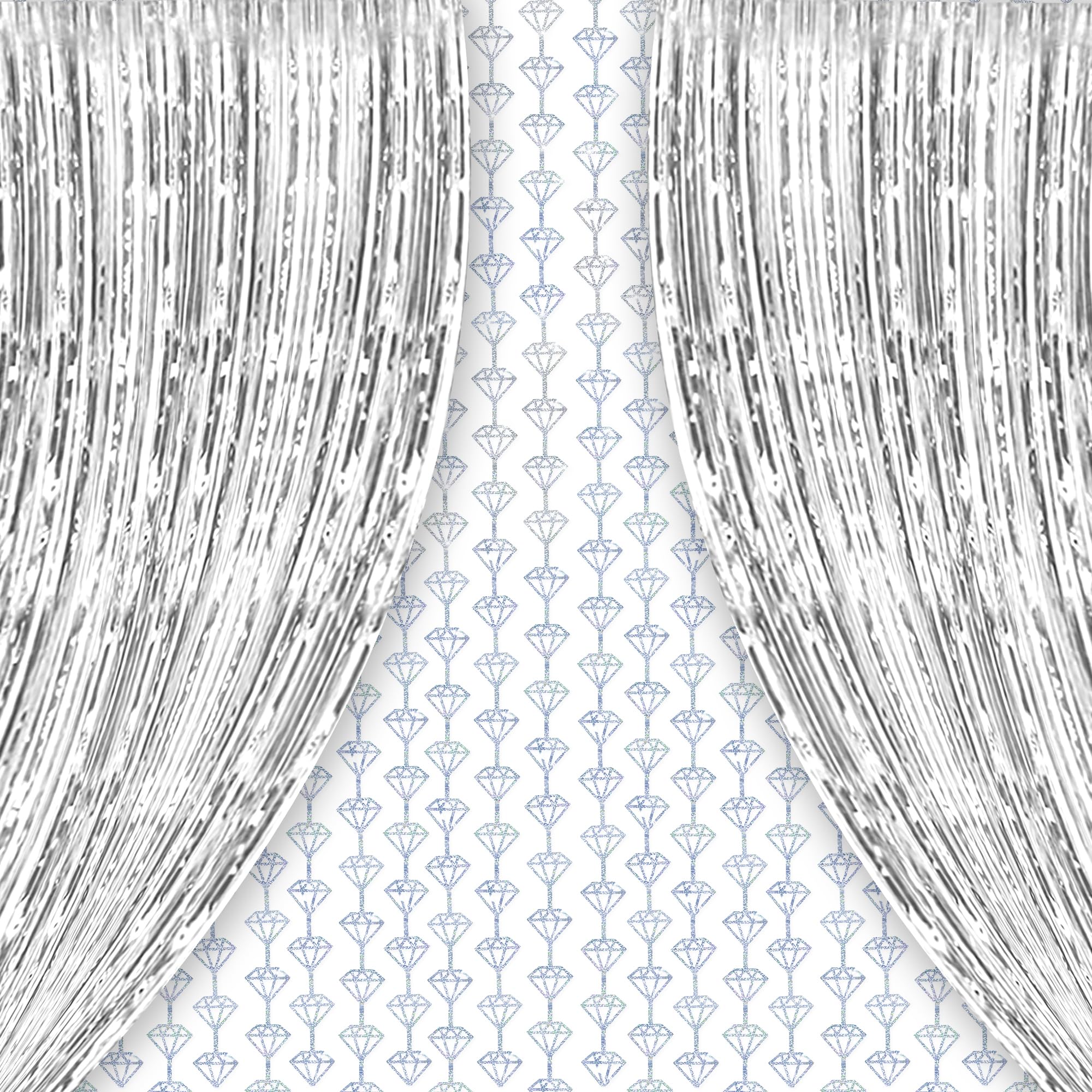 Diamond Curtain Backdrop Sheer Blue Curtains Clipart, Diamond