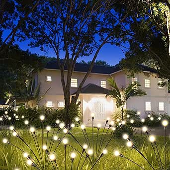 PATIOPIA Solar Garden Lights, 40 LED Firefly Garden Lights Solar Outdoor, Solar Lights for ...