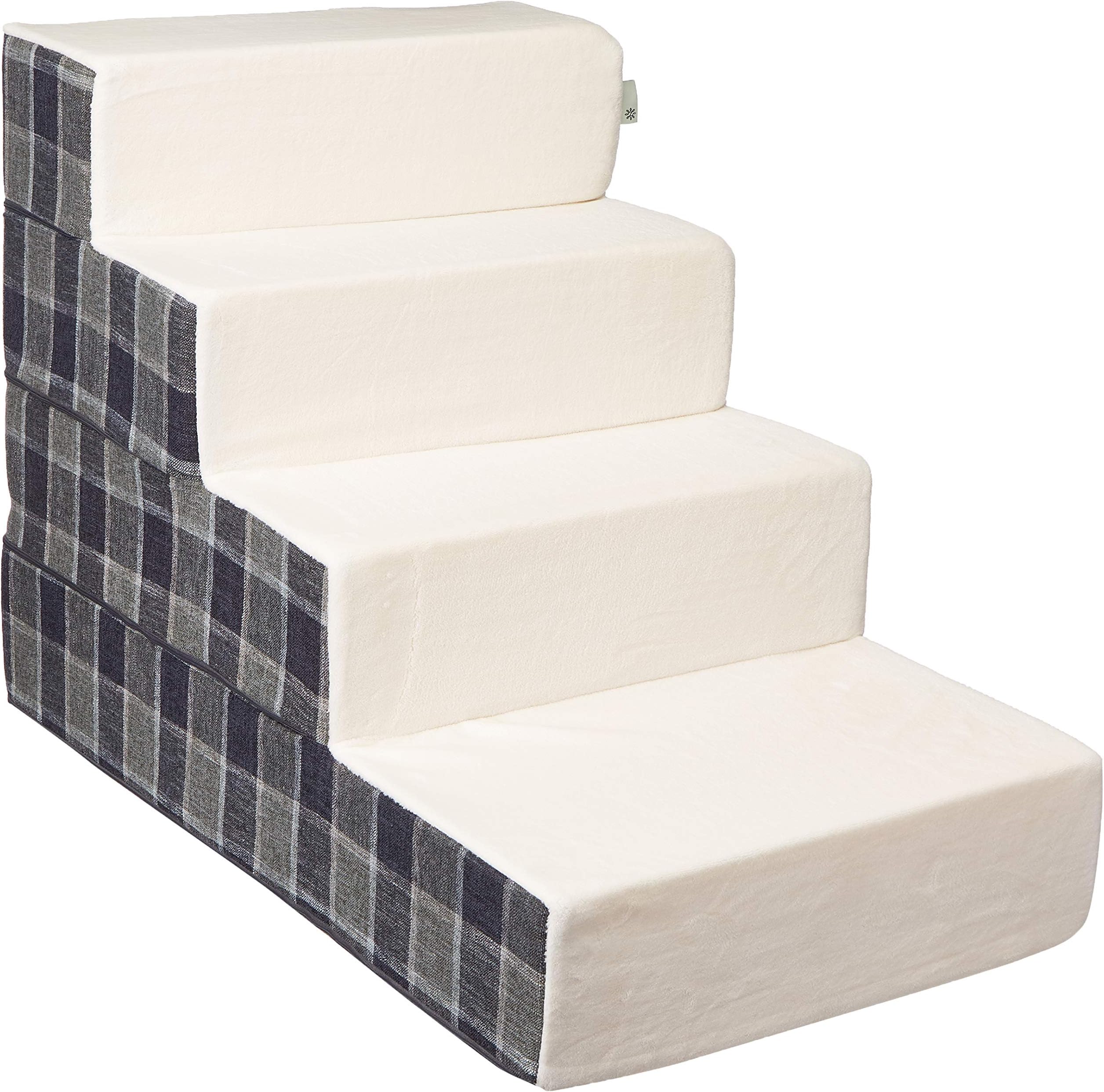 Amazon.com : ZINUS Cozy Pet Stairs/Pet Ramp/Pet Ladder/Grey Checked, X ...