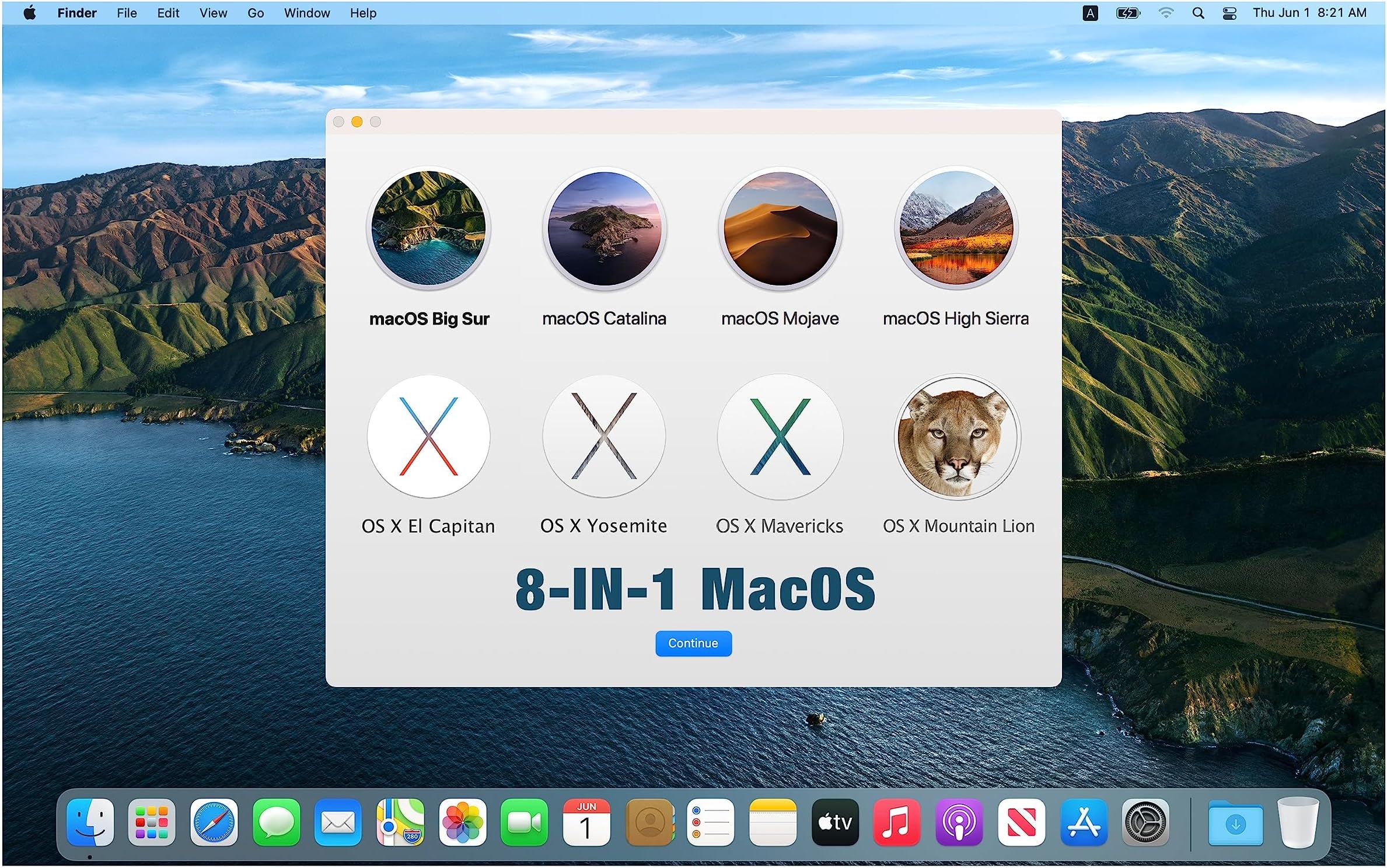 8-in-1 MacOS Mountain Lion、Mavericks、Yosemite、El Capitan、High Sierra ...