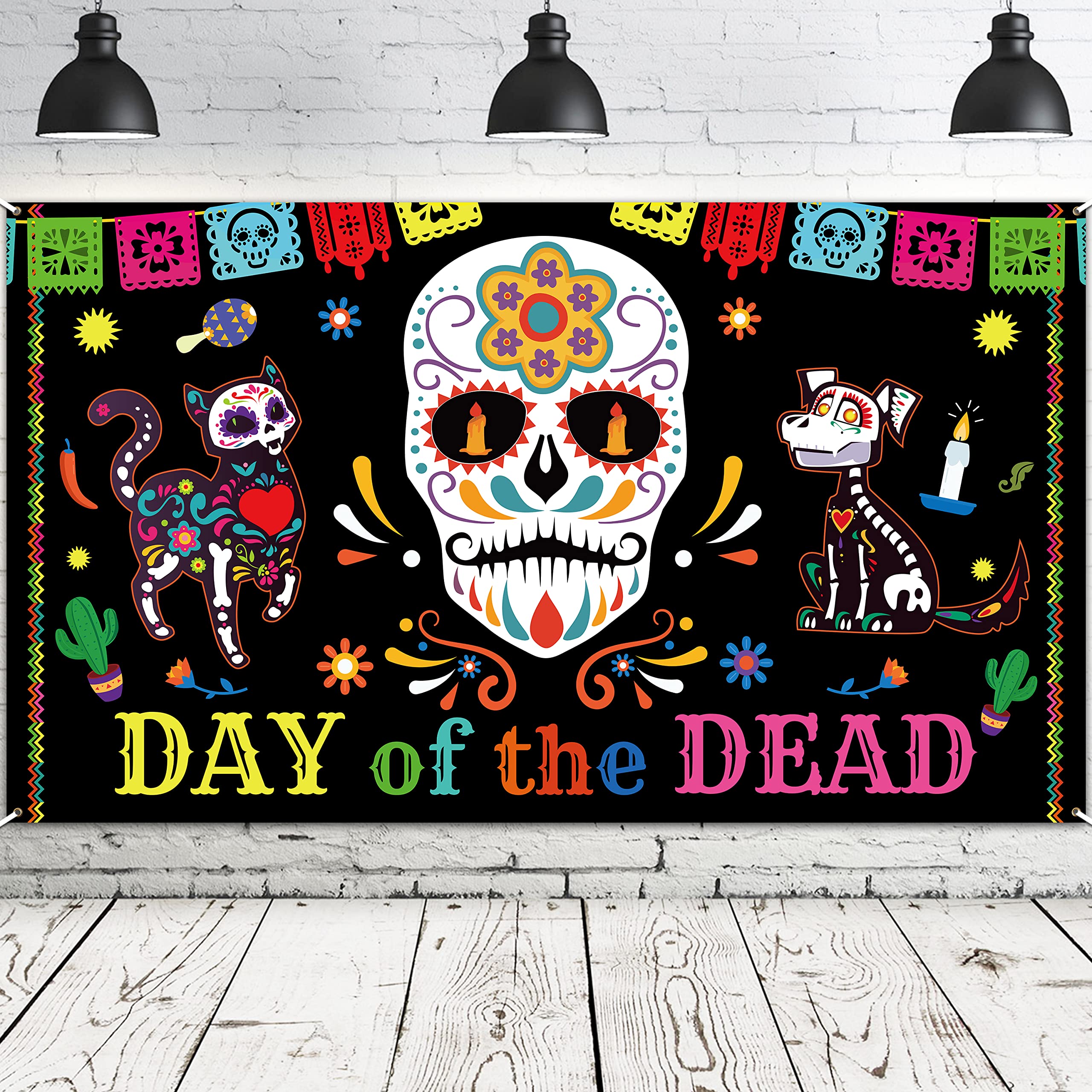 Day Of The Dead Backdrop Banner Christmas Birthday Party Background ...