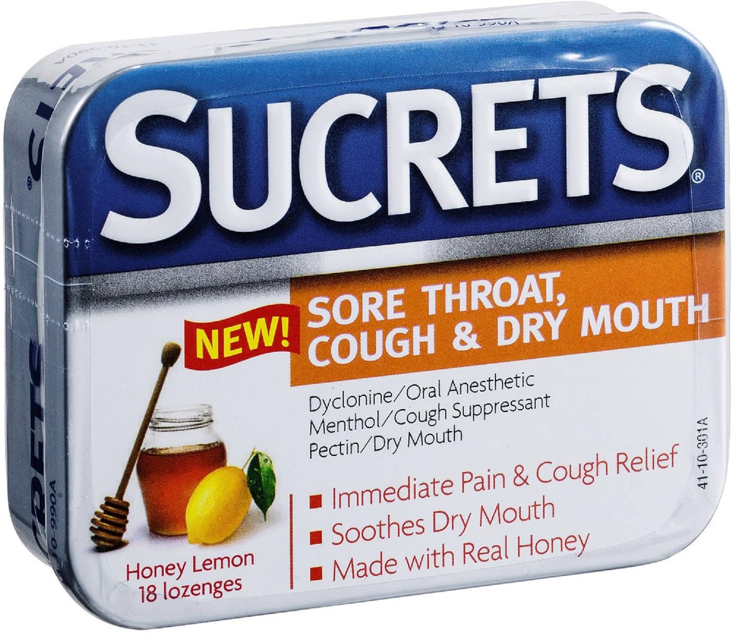 Amazon.com: Sucrets Sore Throat & Cough Lozenges, Honey Lemon, 18 Count ...