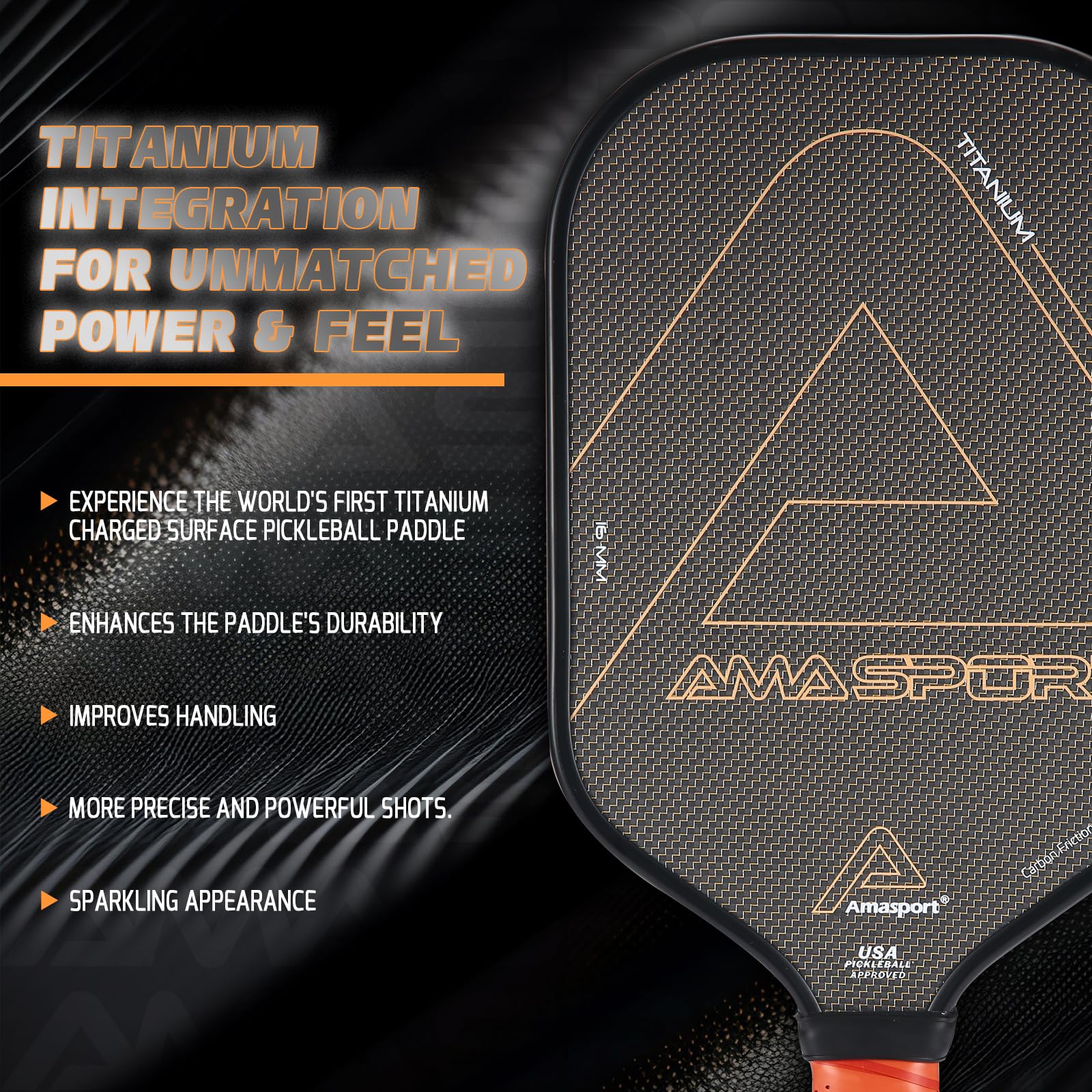Snapklik.com : AMA Sport Titanium Carbon Pickleball Paddle - 16mm Multi ...