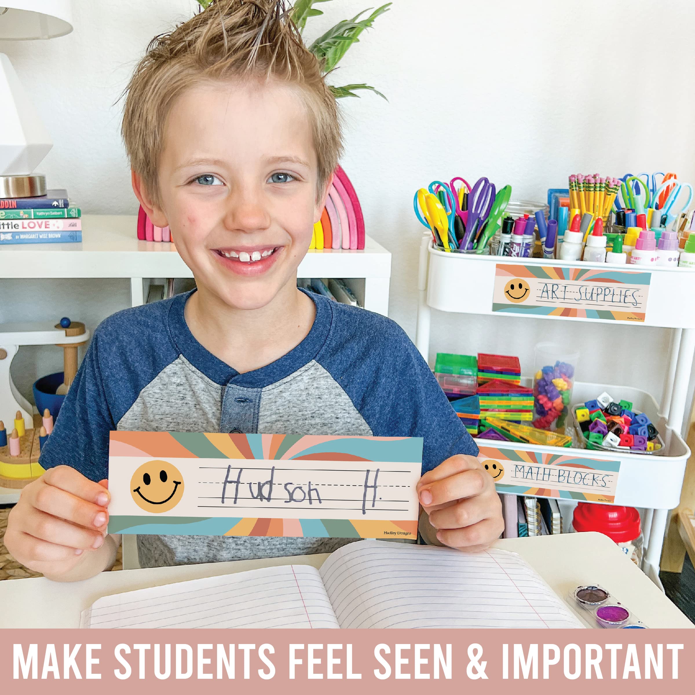 Snapklik.com : Hadley Designs 25 Retro Classroom Name Tags For ...