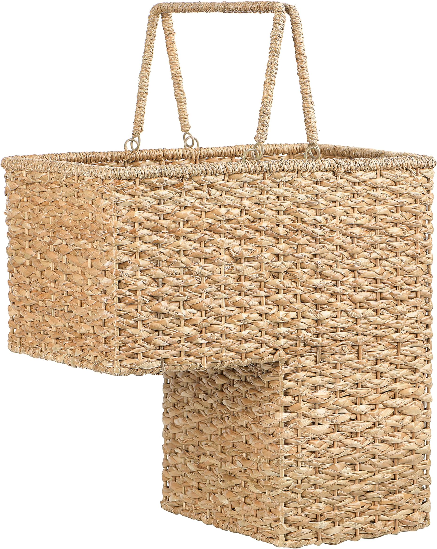 Amazon.com: Creative Co-Op Hand-Woven Rattan Basket with Handle ...