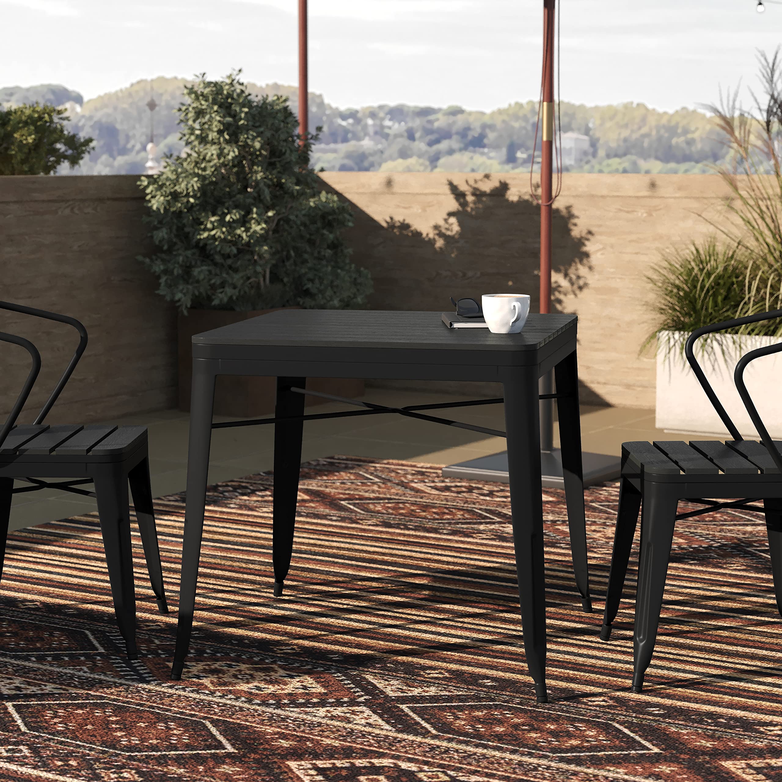 Amazon.com : Taylor & Logan Wylie Square Patio Dining Table for 4 with ...