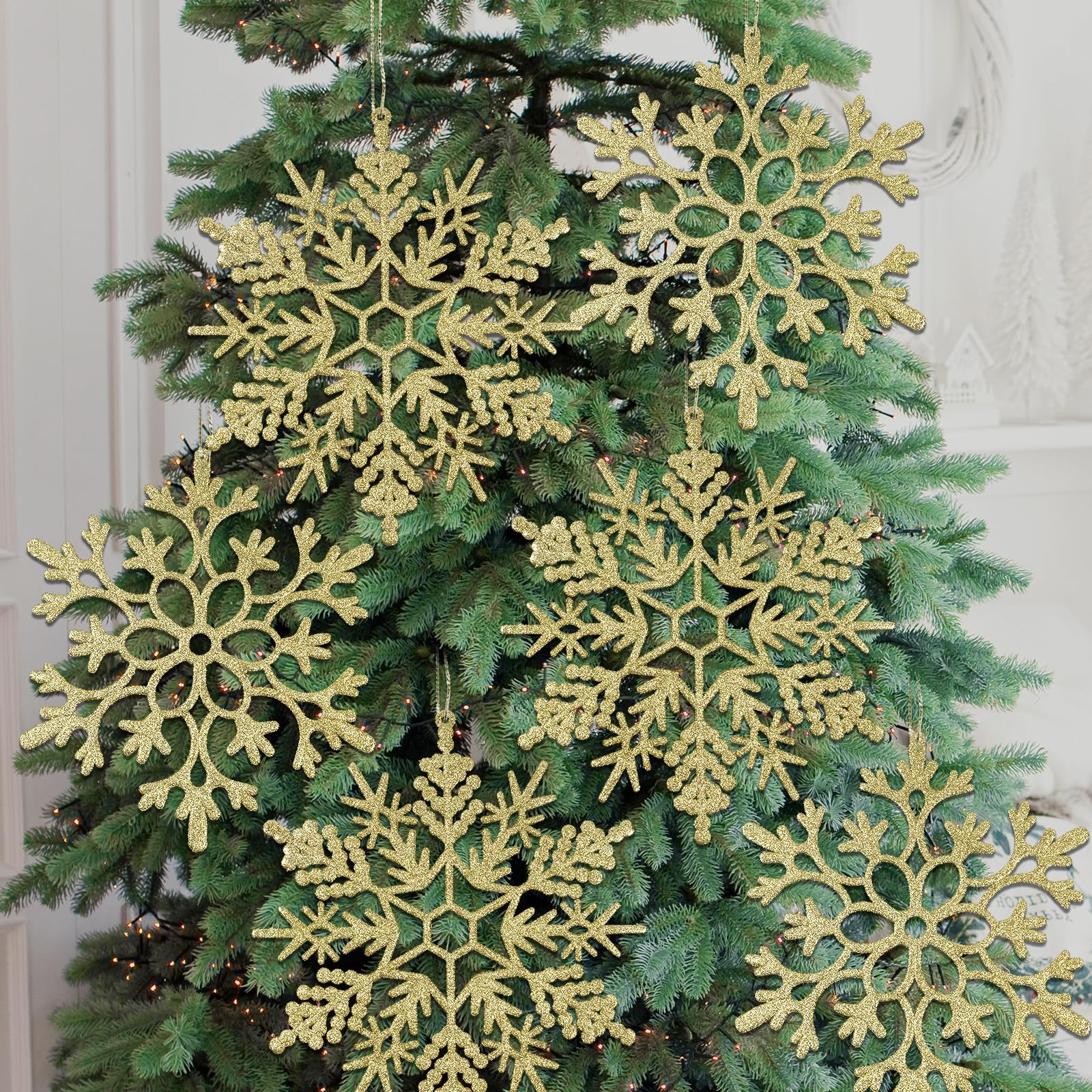 Amazon.com: YOOGCORETT 25pcs Christmas Snowflake Winter Snowflakes ...