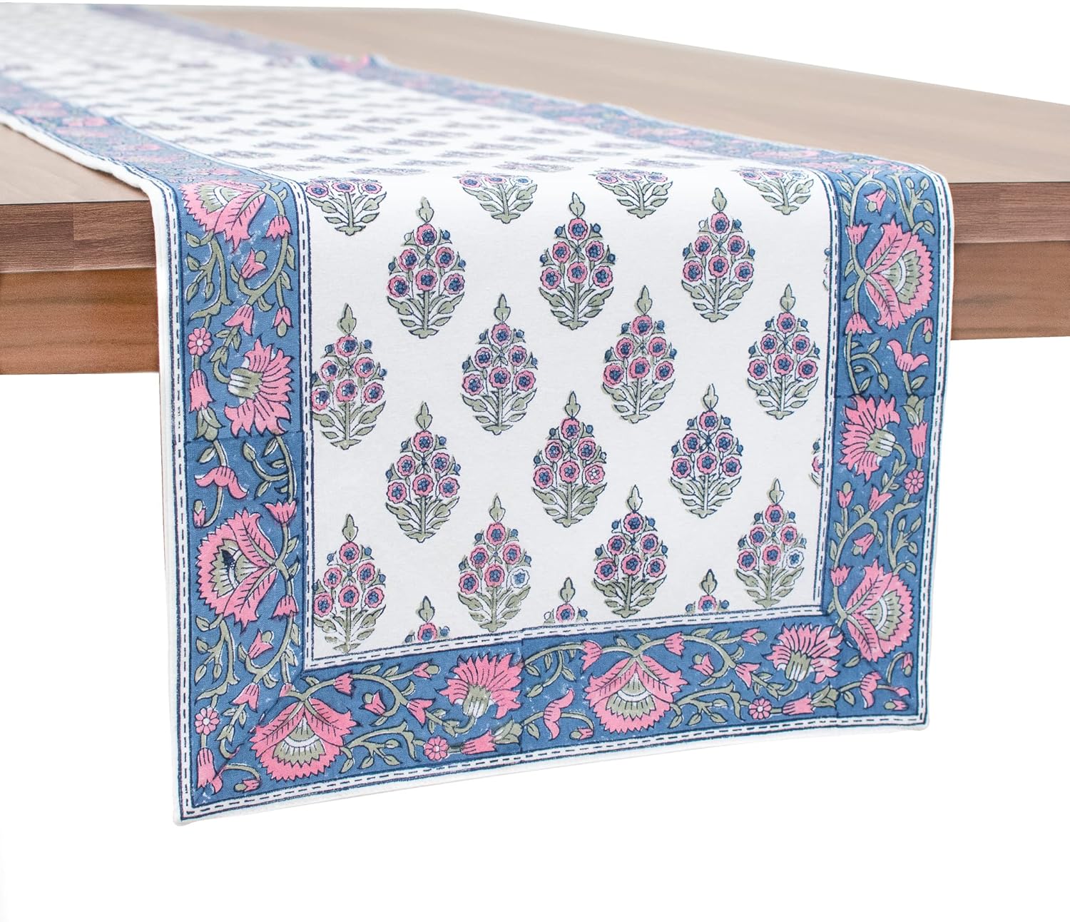 Amazon.com: Midnight Blue Coffee Table Runners (100% Cotton, Floral ...