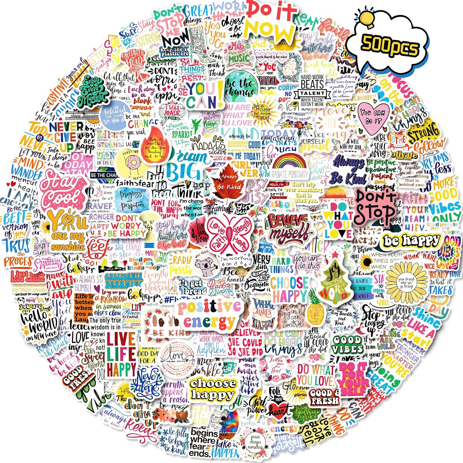 Amazon.com: 500pcs Inspirational Stickers Pack, Motivational Stickers ...