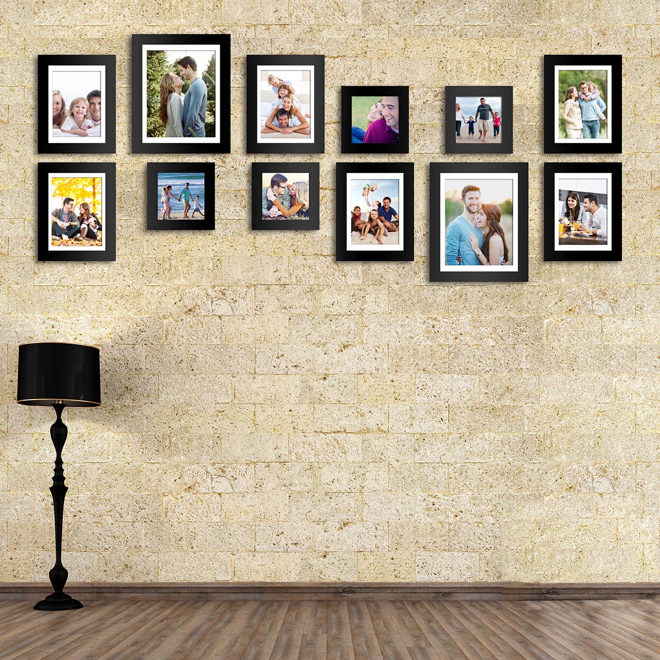 Art Street Set of 12 Individual Black Wall Photo Frames with Hanging ...