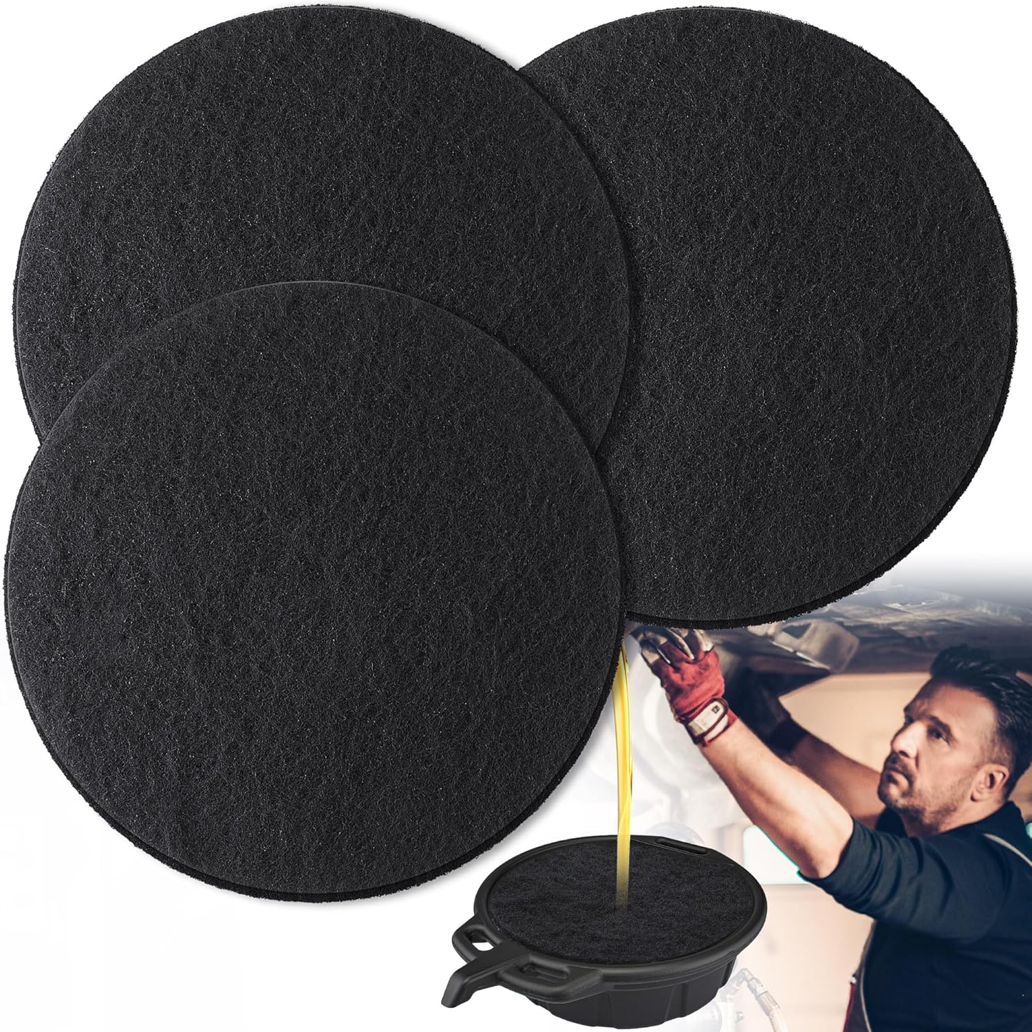 Amazon.com: Saillong 3 Pcs Round Splash Pad for Oil Drain Pan, Upgraded ...