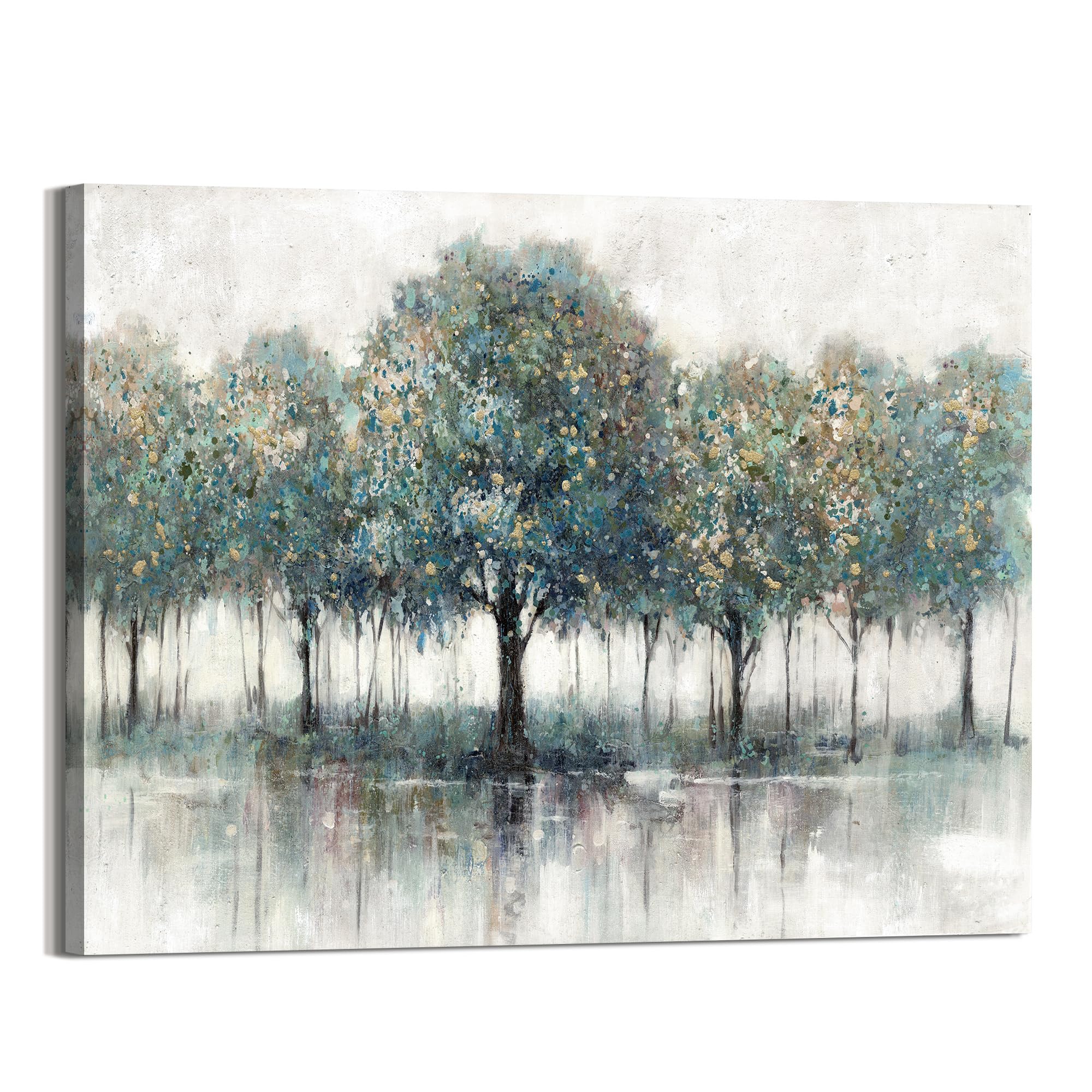 Amazon.com: Tree Canvas Wall Art Picture: Abstract Forest Painting ...