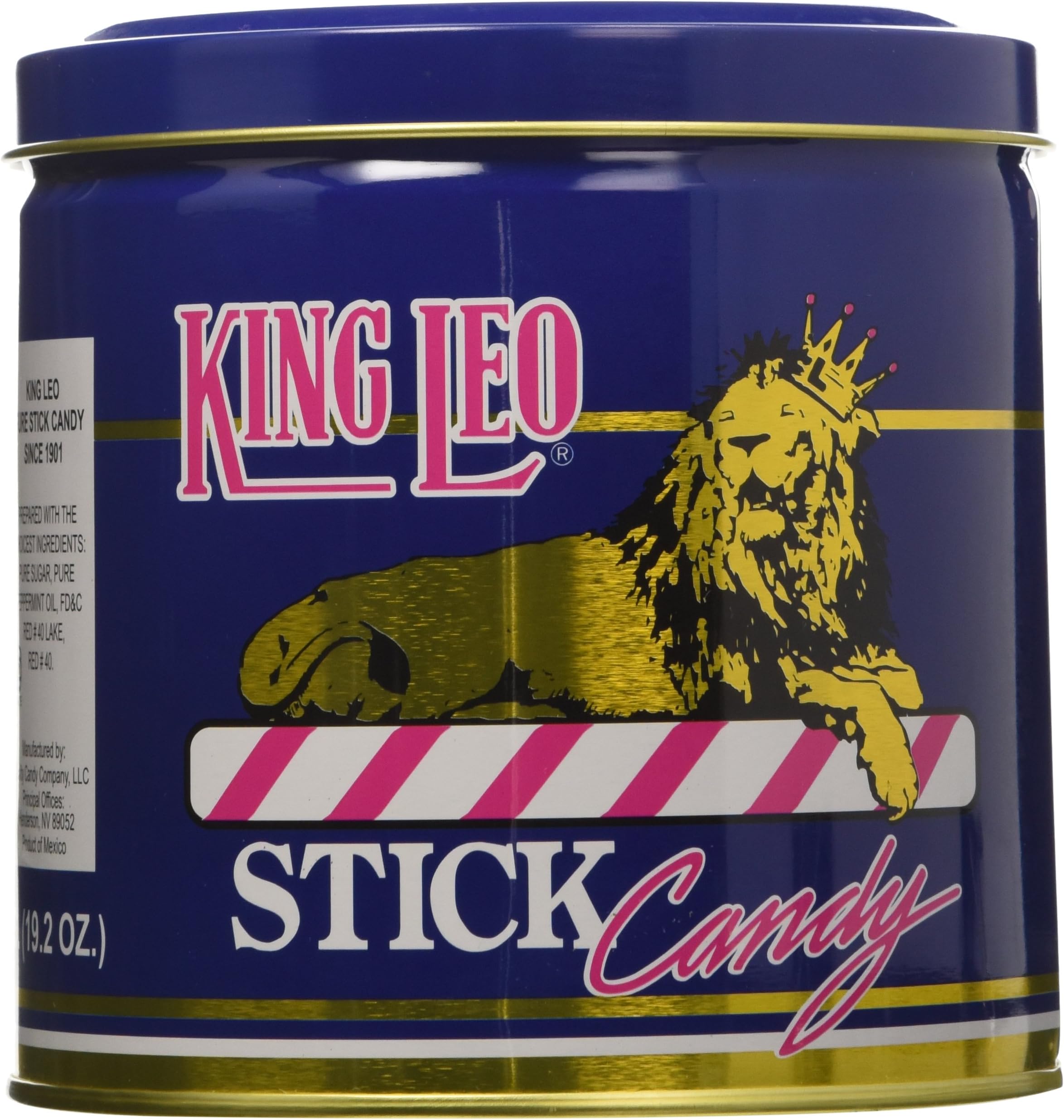 Amazon.com: King Leo Soft Peppermint Stick Candy in a 15.5oz Gift Tin ...