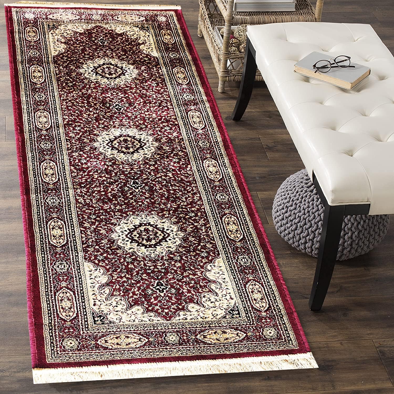 Buy MUKHTAR CARPETS Kashmiri Silk Persian Design Area Rug for Living ...