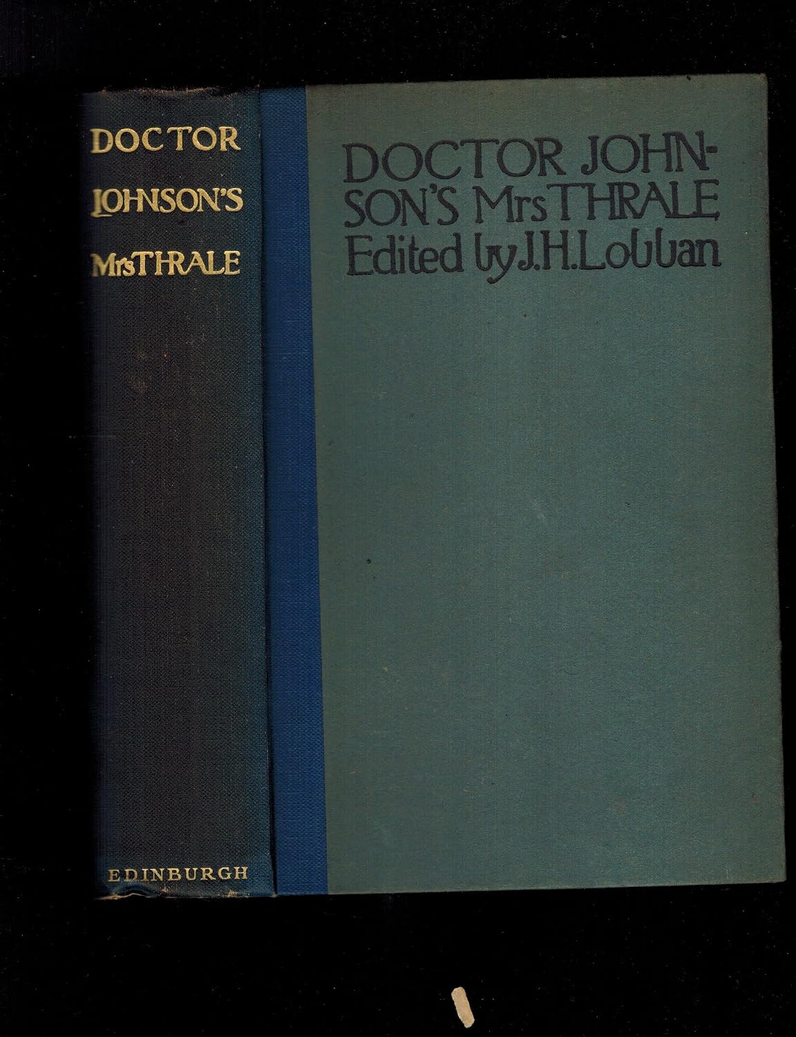 DR. JOHNSON'S MRS. THRALE. autobiography, letters and literary remains ...