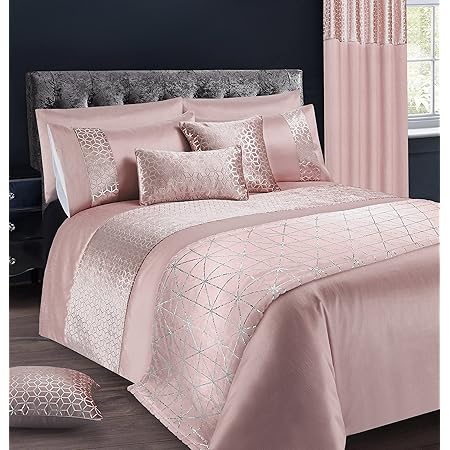 Intimates Luxury Sparkle Duvet Cover and Pillowcase Set Embossed Silver ...