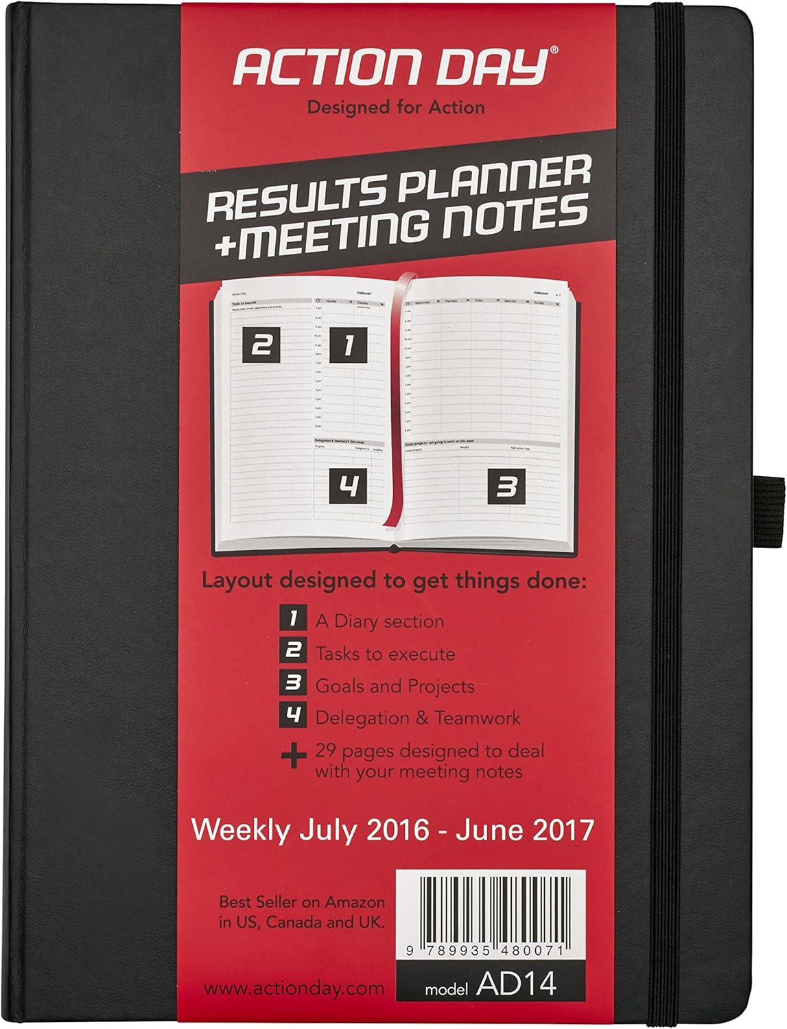 Amazon.com : Action Day Planner 2016 - 2017 (8 x 11-Inch / Thread-Bound ...