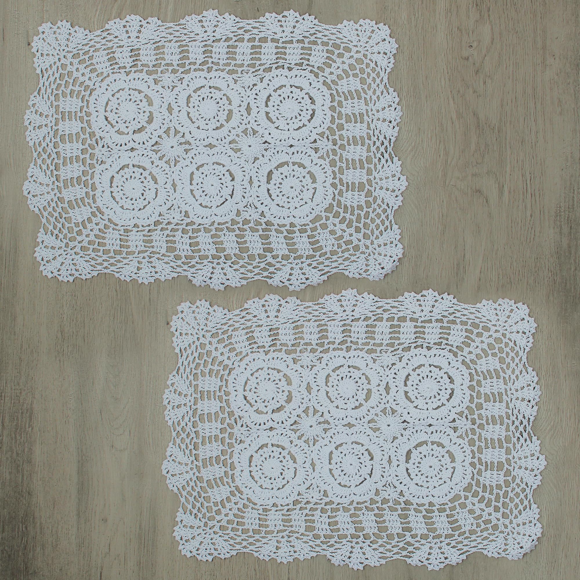 Amazon.com: 2 PCS Dollies for Tables Handmade Cotton Crochet Doilies ...