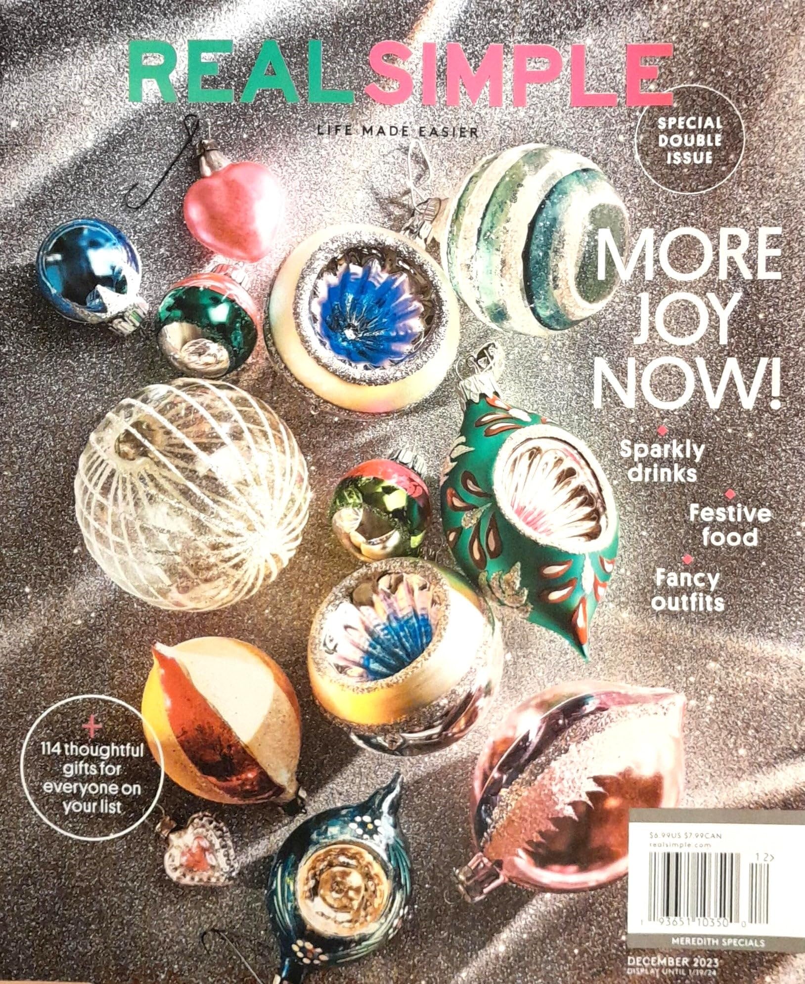 Real Simple Magazine December 2023 More Joy Now Sparkly Drinks: Amazon ...