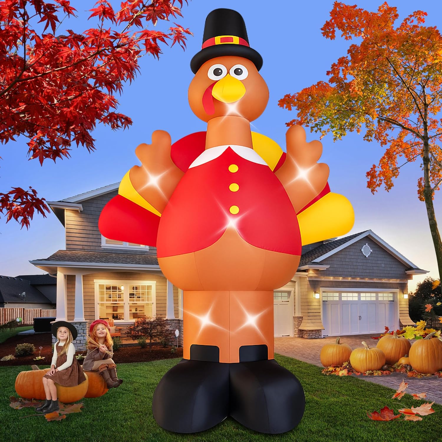 Amazon.com: 15FT Giant Thanksgiving Inflatables Turkey Outdoor ...