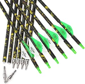 Amazon.com : surwolf 31 Inch Archery Carbon Arrows Hunting Arrows Spine ...