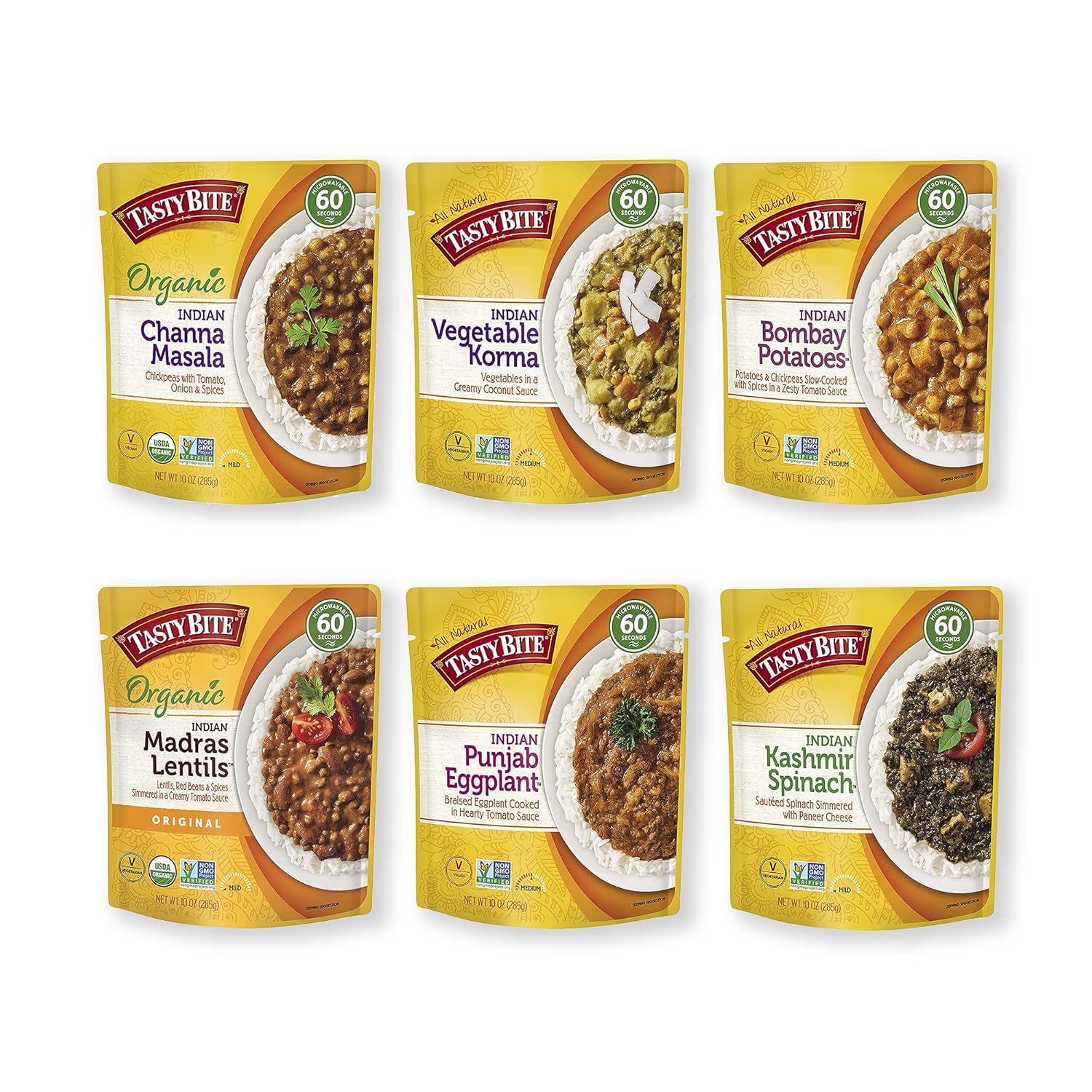 Amazon.com: Tasty Bite Variety, Pack of 6, Bombay Potatoes, Kashmir ...
