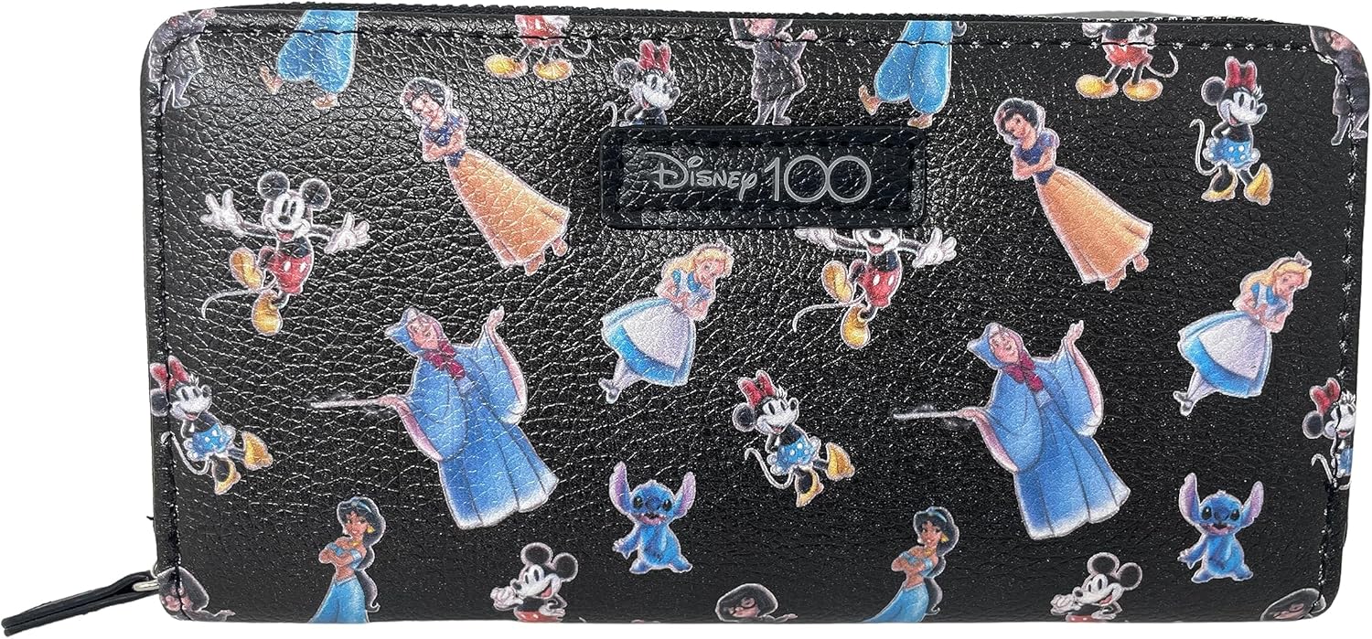 Amazon.com: Disney 100th 8 inches PU Deluxe Wallet for Adult & Kid ...