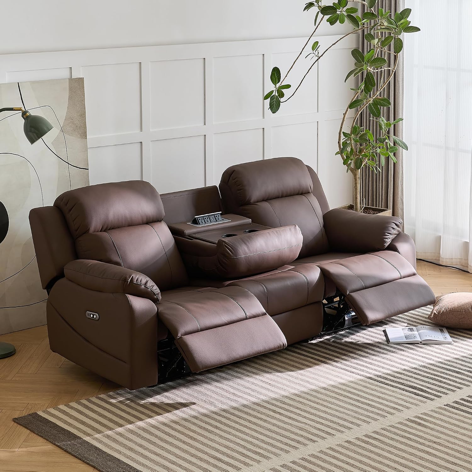 Amazon.com: COMFYZOO 3-Seater Power Reclining Sofa - Electric Theater ...