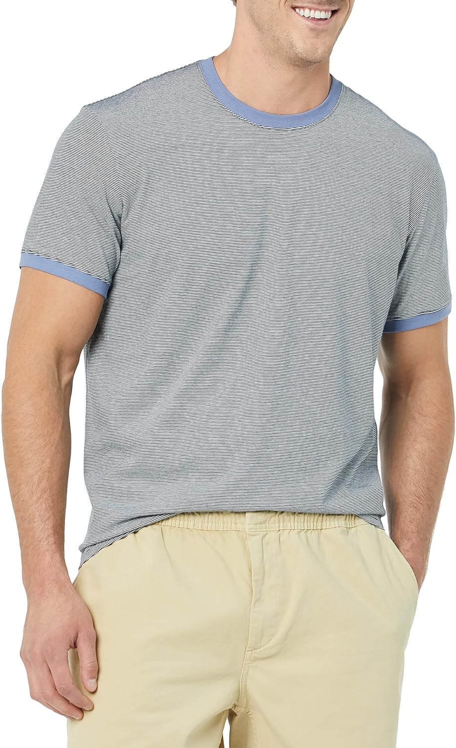 Amazon.com: Amazon Essentials Men's Short-Sleeve Ringer T-Shirt ...
