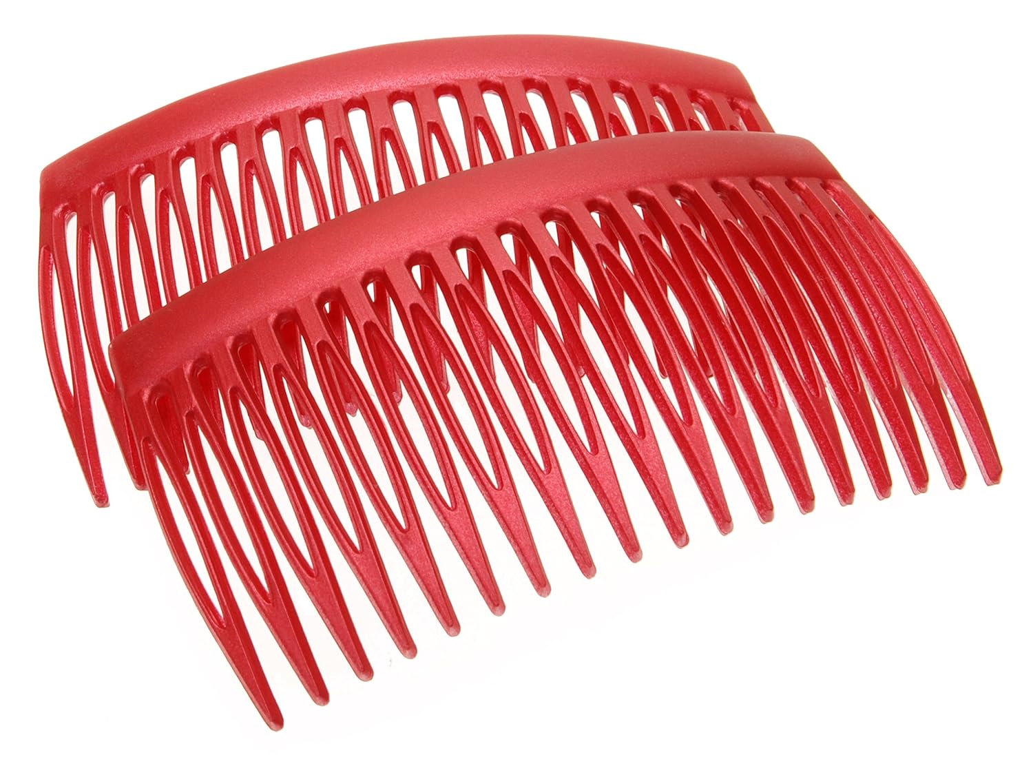 Amazon.com : France Luxe 18 Tooth French Side Comb Pair - Matte Red ...