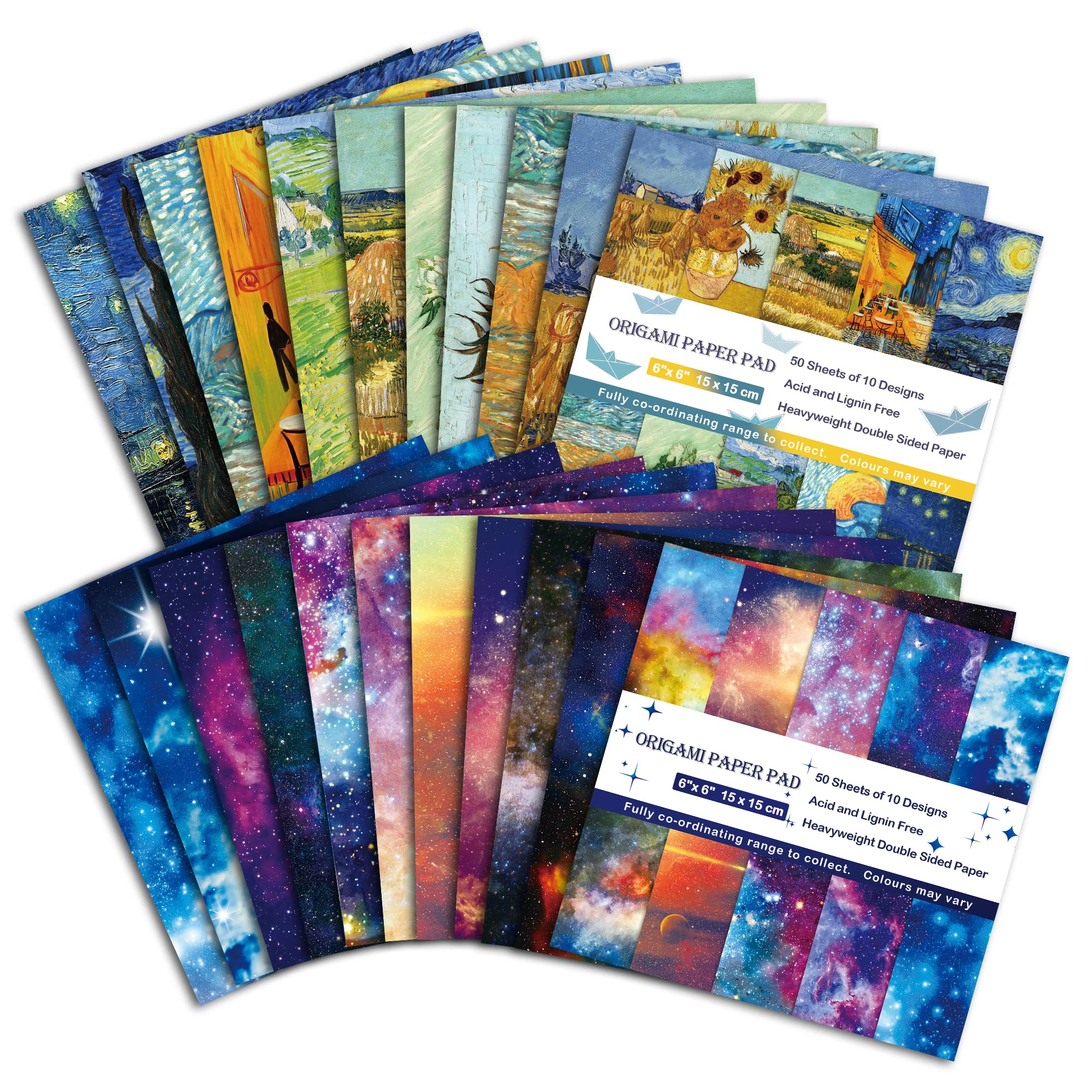 6 Inch Square Paper Shypeg 100-Sheet Origami Paper Pack - 10 Colors ...