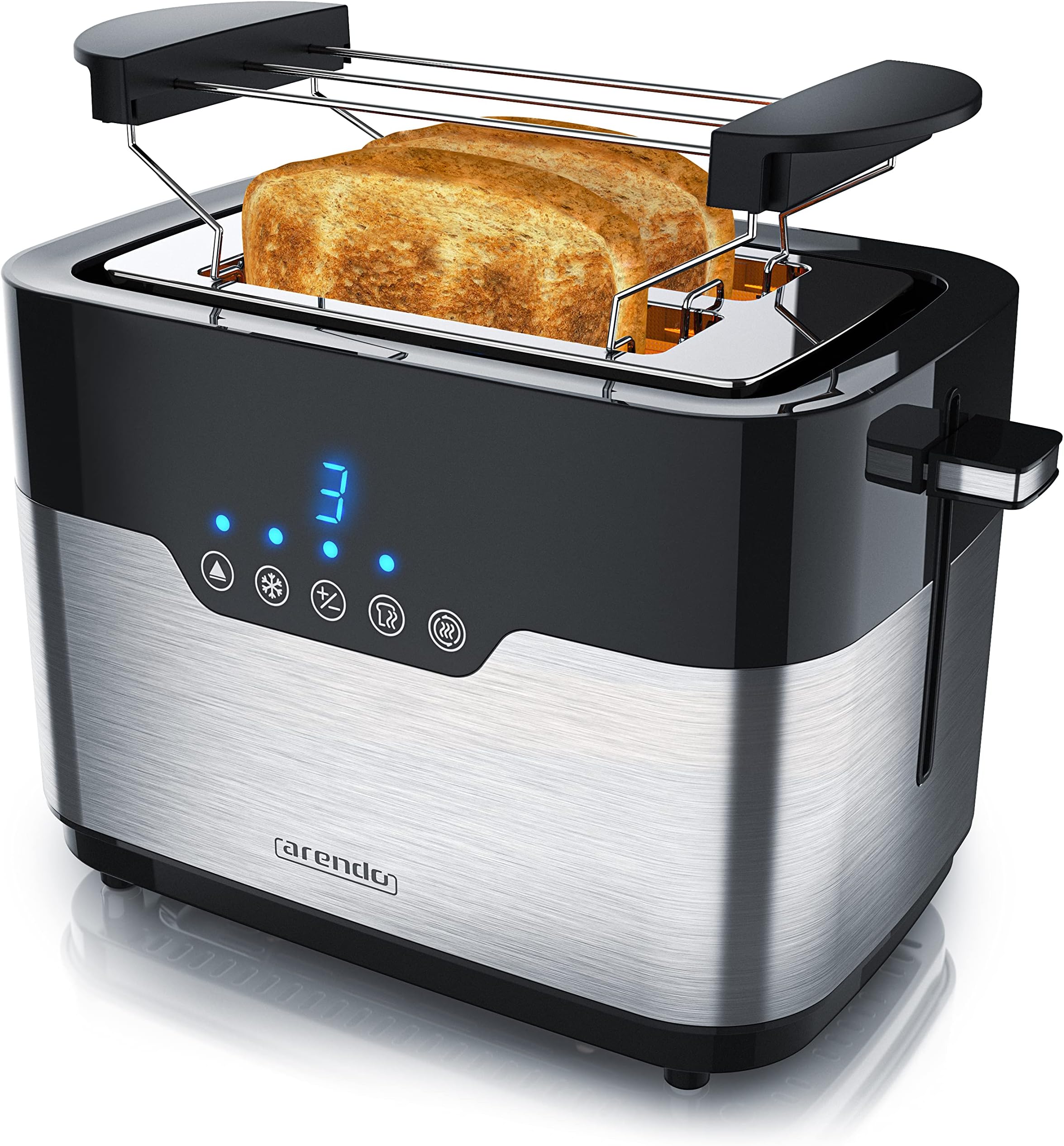 Arendo - Touch Toaster 2 Scheiben Edelstahl - Touchpanel - digital ...