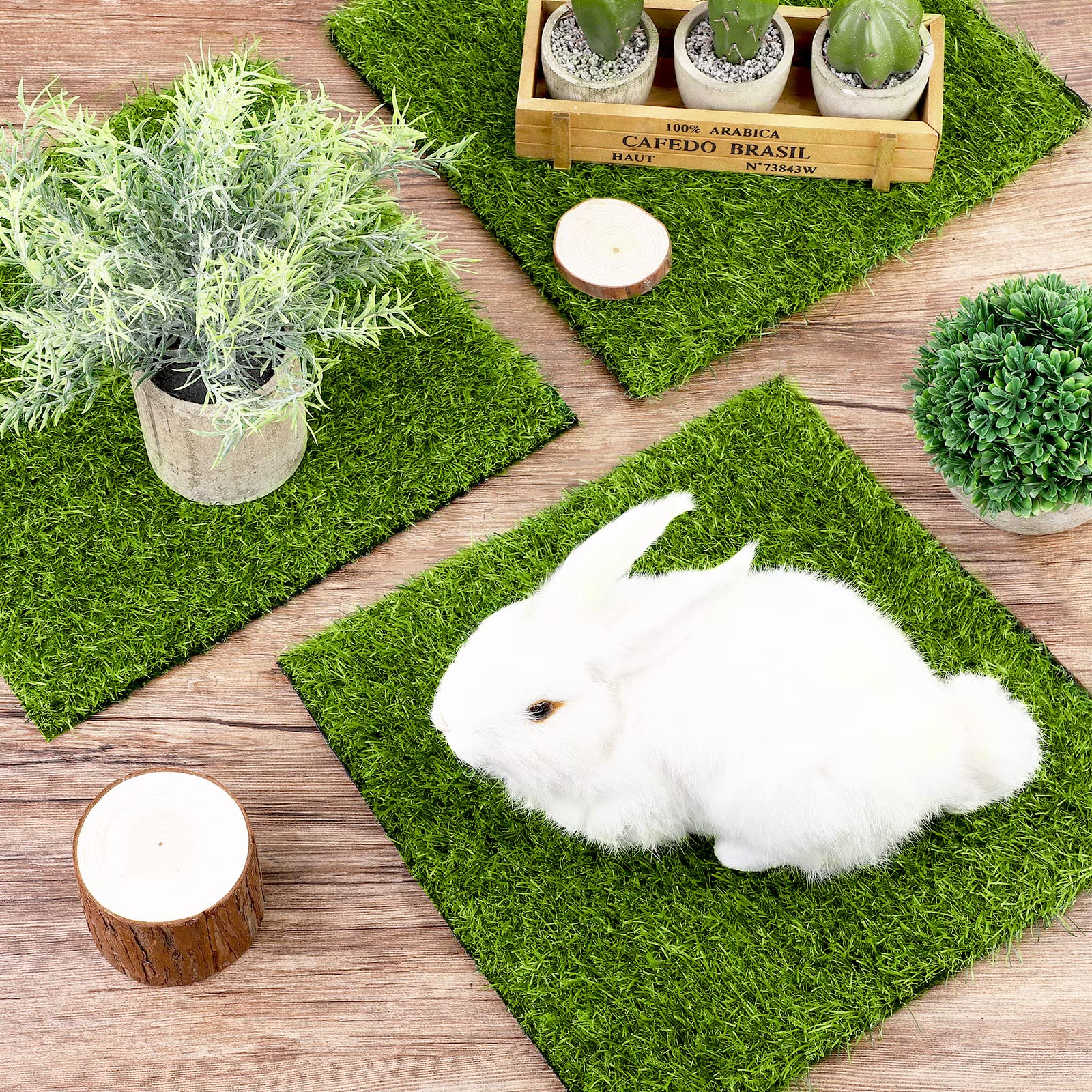 Snapklik.com : TURSTIN 6 Packs Artificial Grass Square Mat 12 X 12 Inch ...