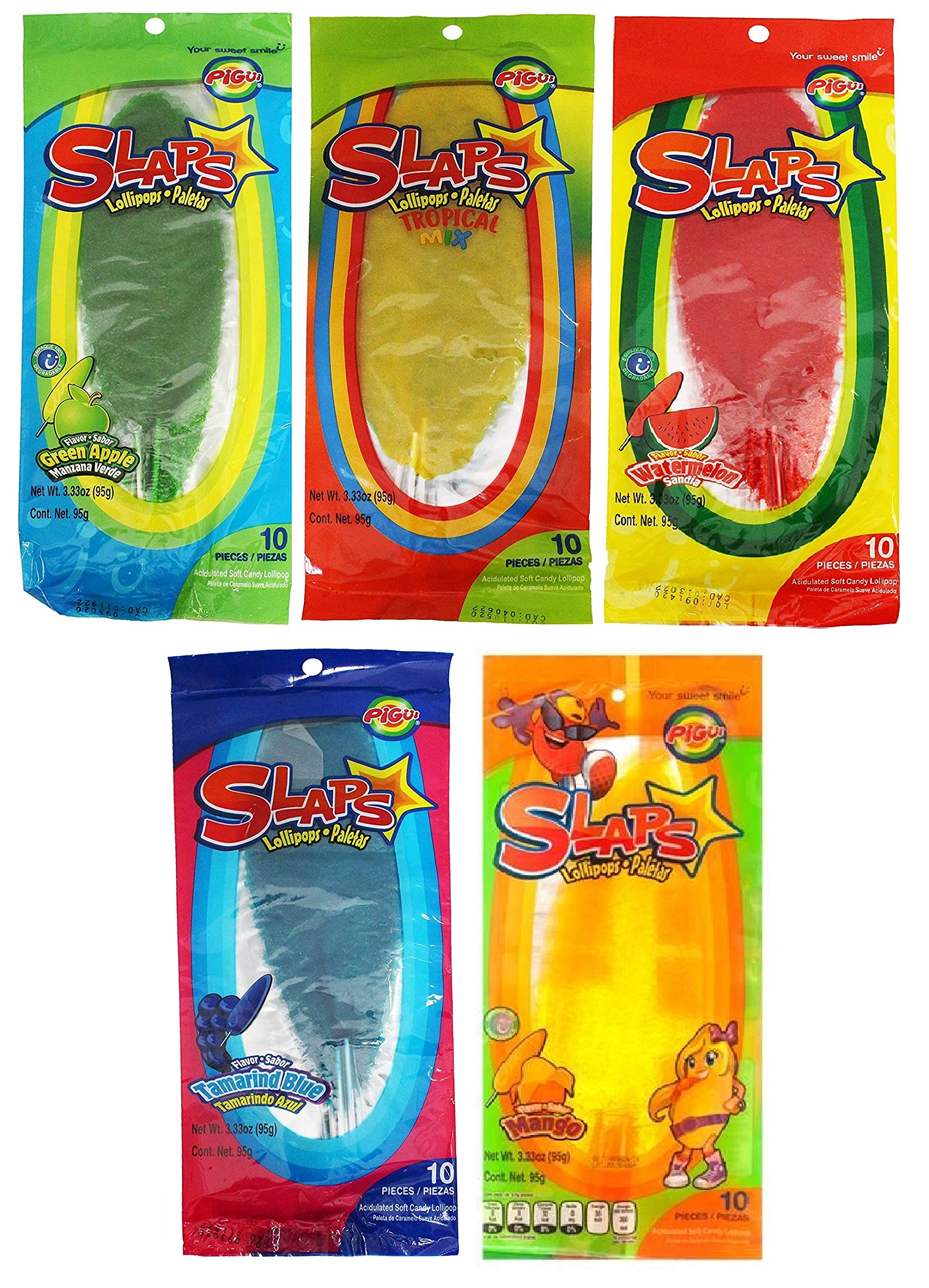 Mexican Slaps Lollipop Candy - 50 Pieces Mega Bundle - 5 Flavors ...