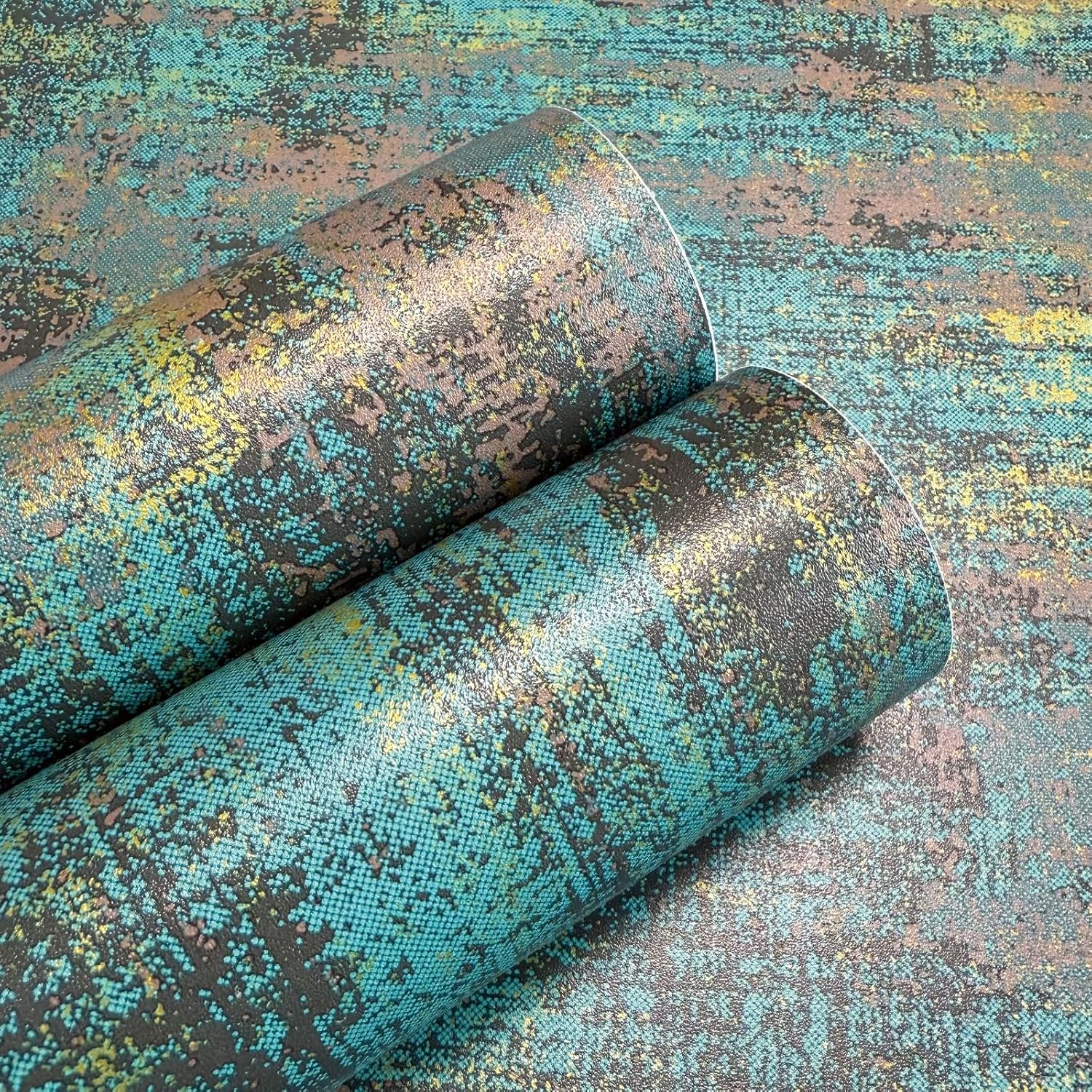 JiffDiff Vintage Metallic Peel and Stick Wallpaper Industrial Metallic ...
