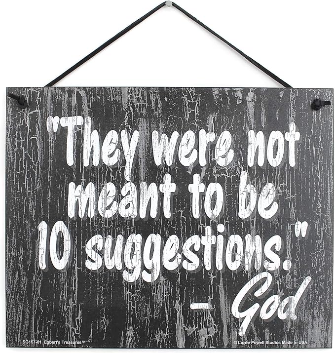 Amazon.com: Egbert's Treasures Slate Grey Religious Sign Saying, They ...