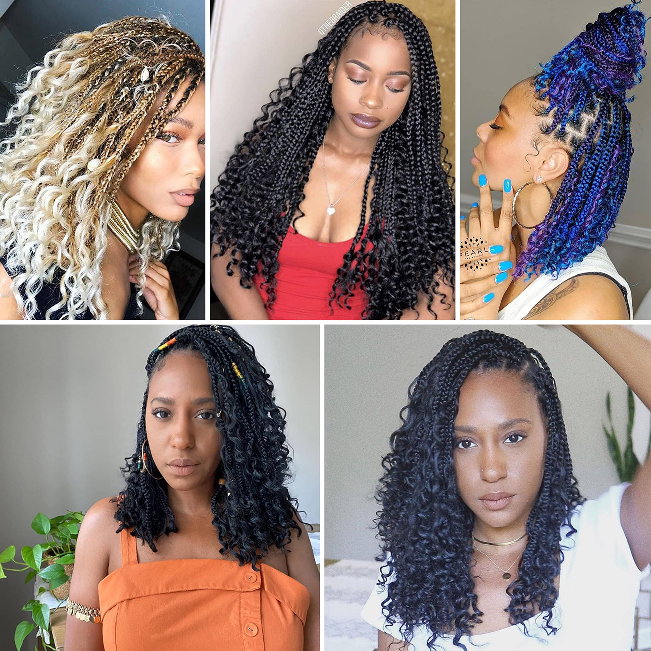 Beverlee 14 Inch Boho Box Braids 8 Packs Goddess Box Braids Crochet ...